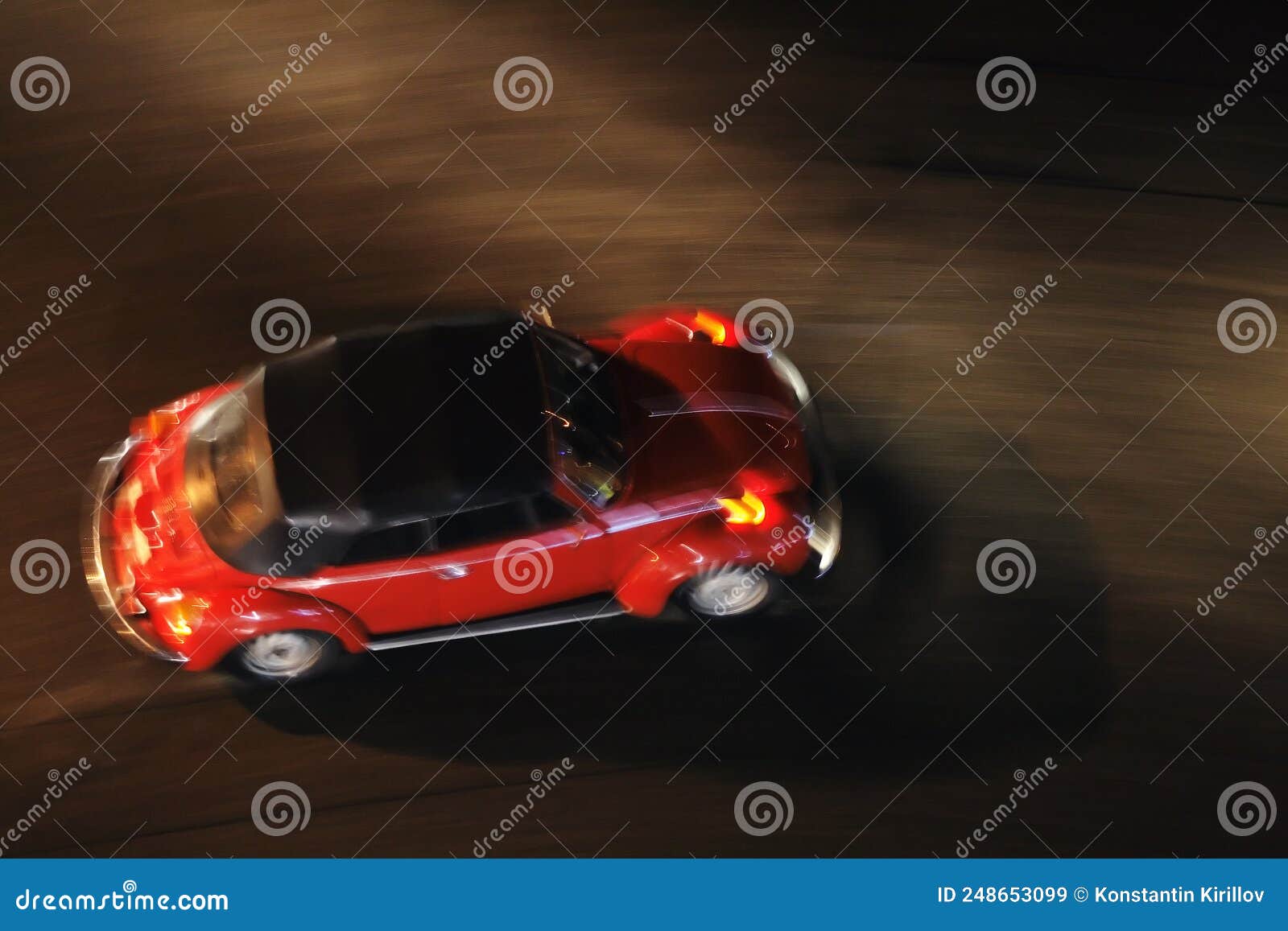 Red Car at Night stock image. Image of night, transport - 248653099