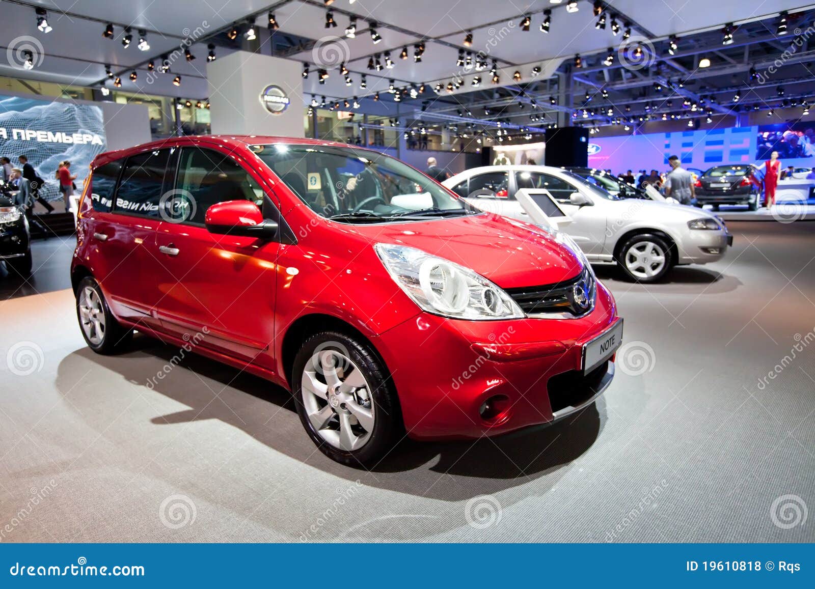 Red car Nissan Note editorial stock photo. Image of transportation ...