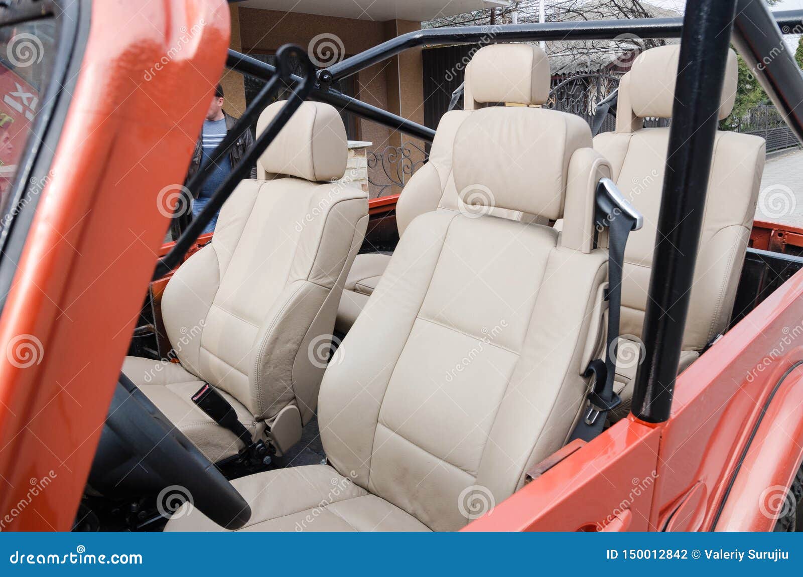 Red car with open top stock photo. Image of luxury, interior - 150012842