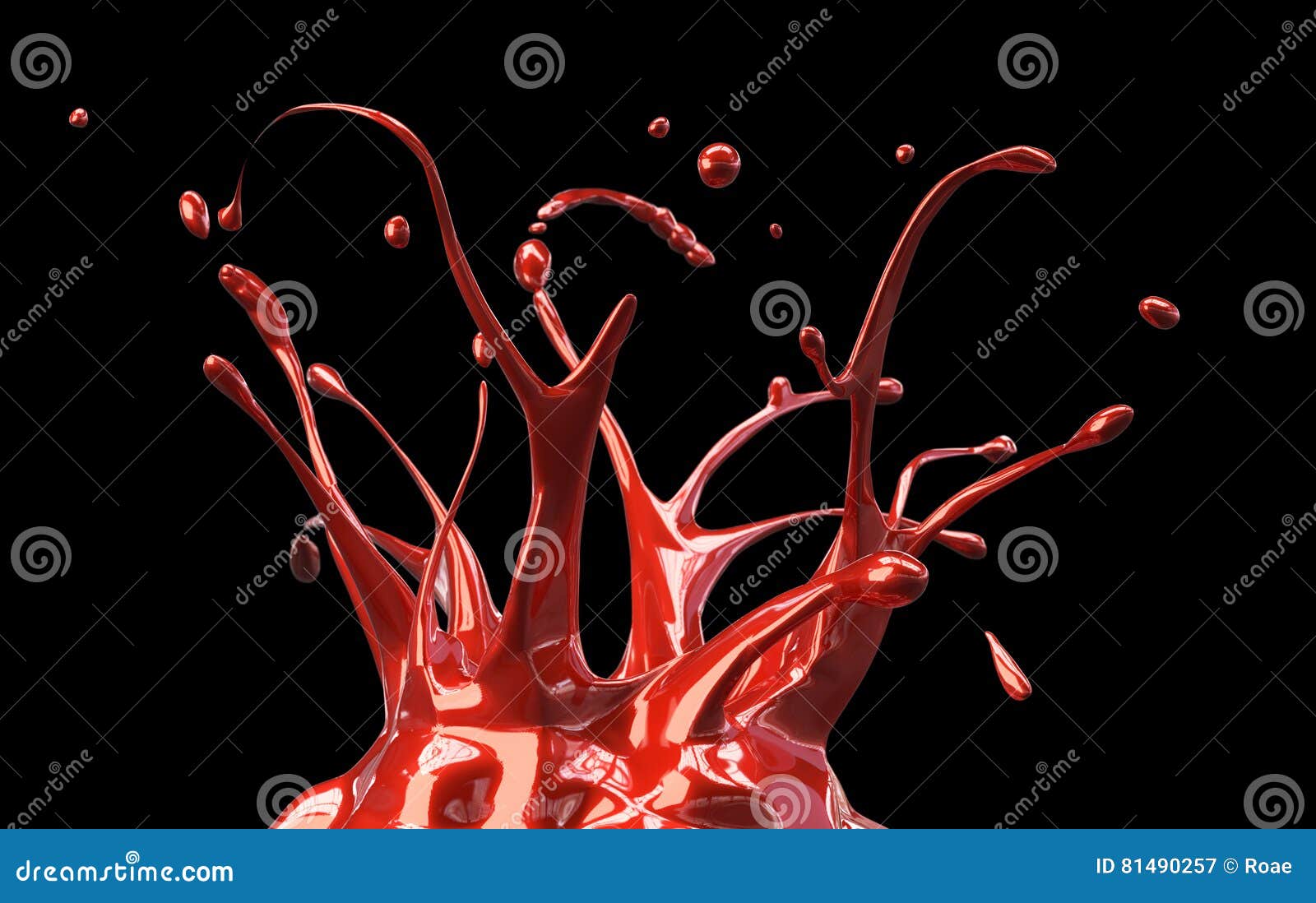 RED Car Paint Splash Mirrored on Black Background Stock Illustration ...
