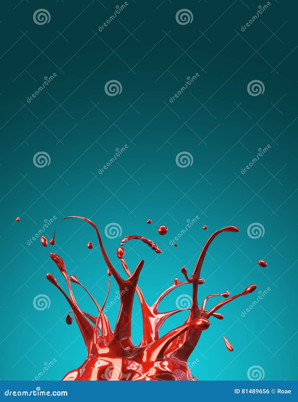 RED Car Paint Splash Mirrored on Blue Background Stock Illustration ...