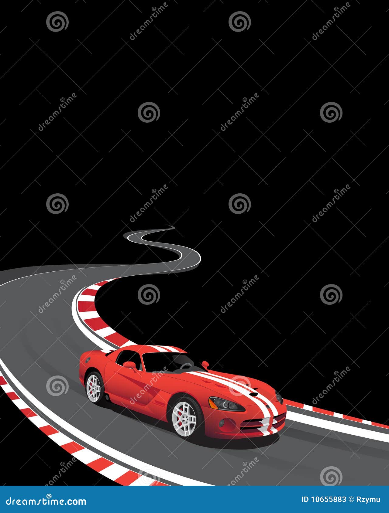 Red Car on the Racing Track Stock Vector - Illustration of banner ...