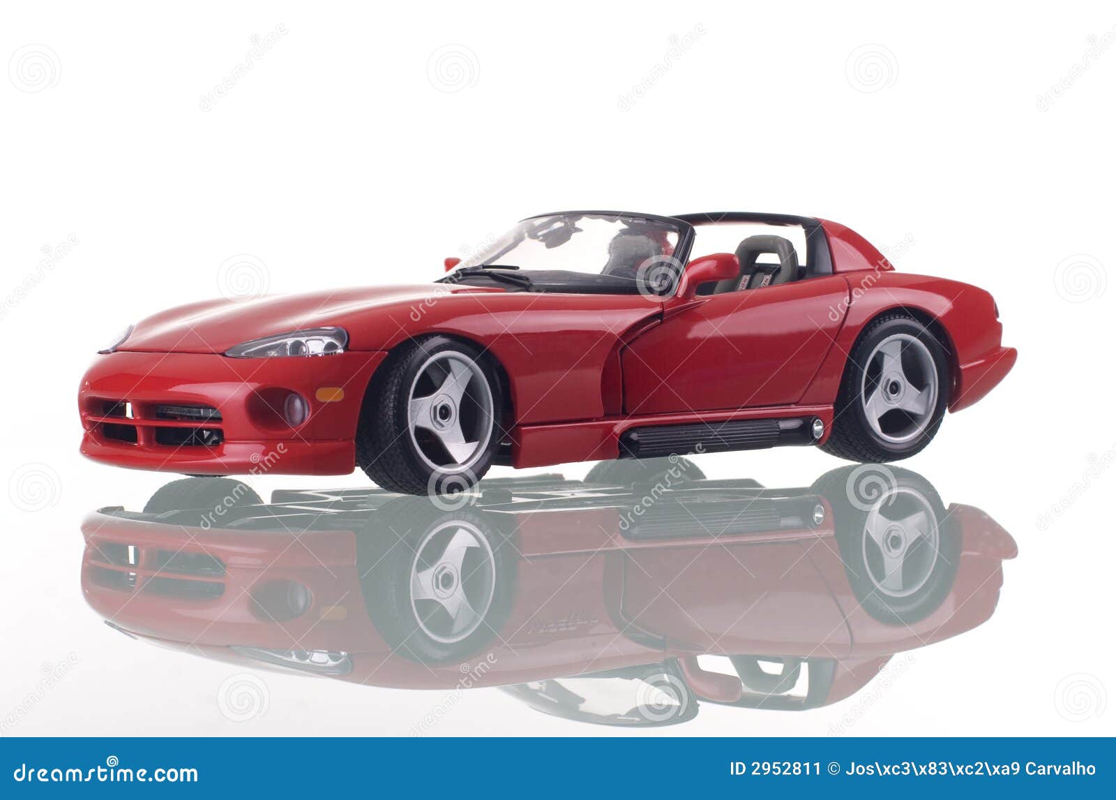 Red car with reflection. stock image. Image of light, metal - 2952811