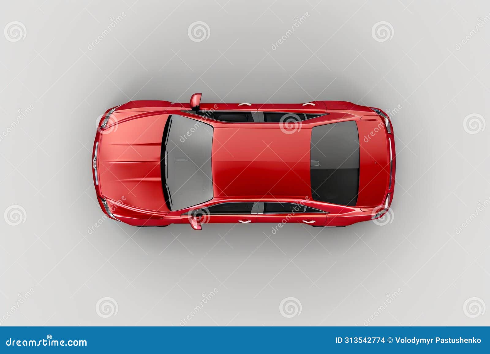 A Red Car is Shown from Above Stock Photo - Image of generated ...