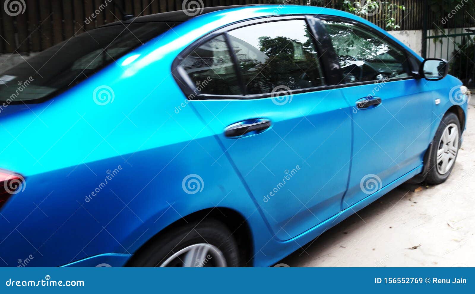 Blue Car Side View Closeup Image Stock Image - Image of excitement ...