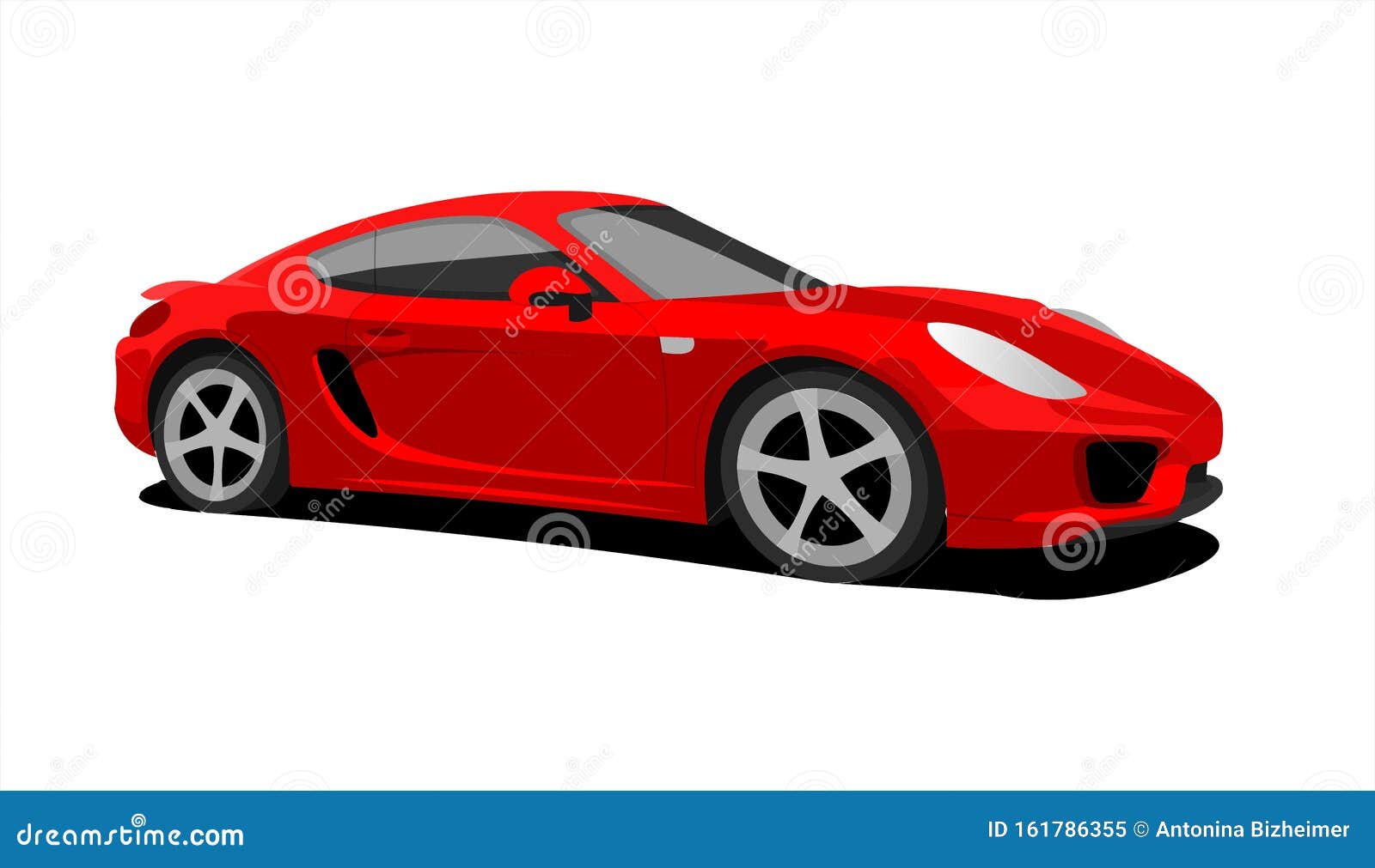 Red Car, Side View, Three-quarter View. Fast Racing Car Stock Vector ...