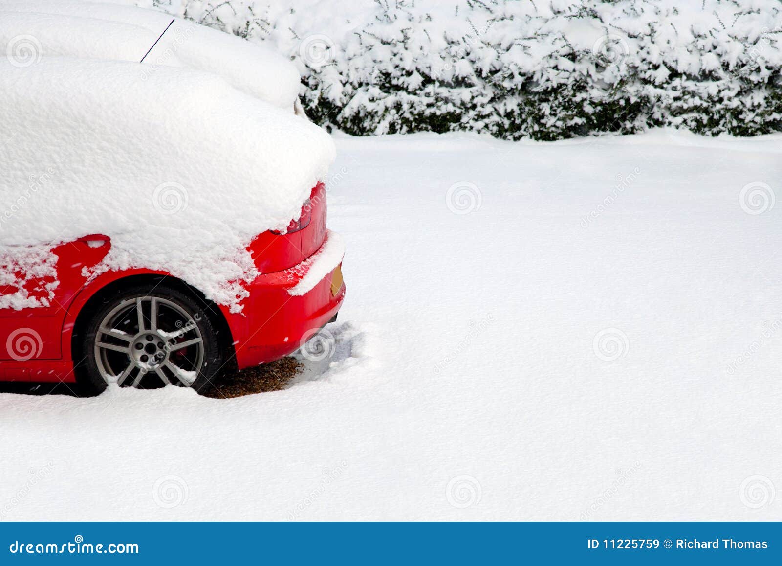 Red car in the snow stock image. Image of morning, cars - 11225759