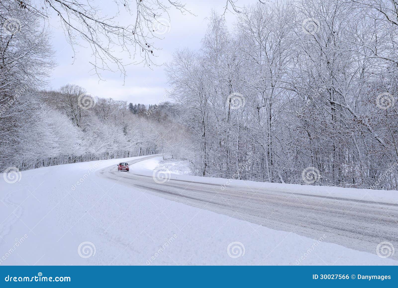 Snowy road stock photo. Image of frost, snowy, wintertime - 30027566