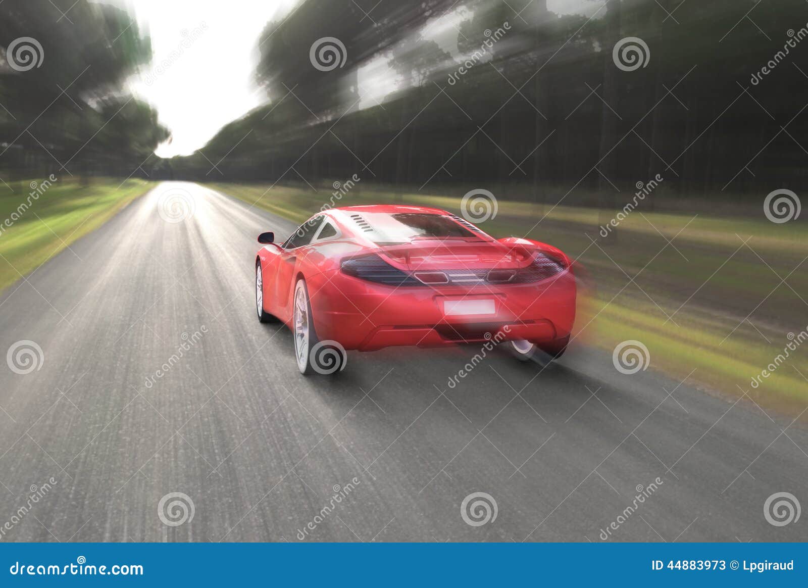 Red car and speed stock image. Image of landscape, luxury - 44883973