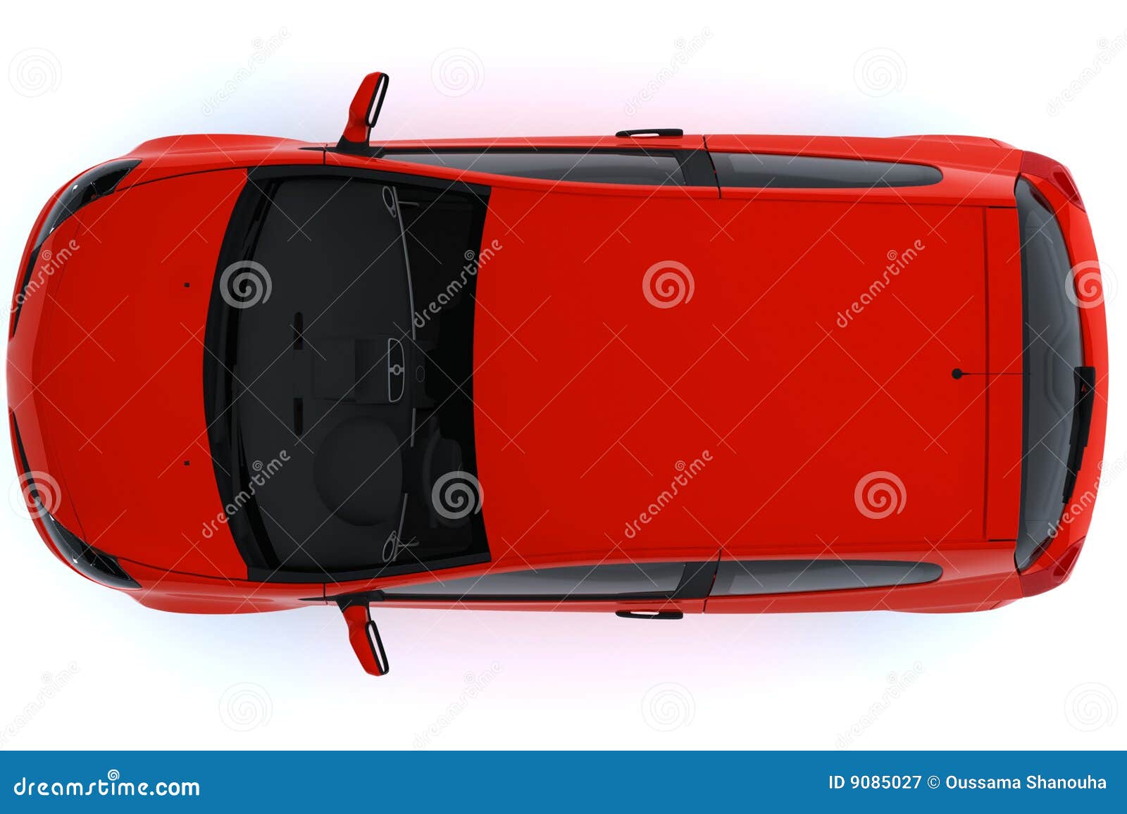 Red car top view stock image. Image of hood, aerial, view - 9085027