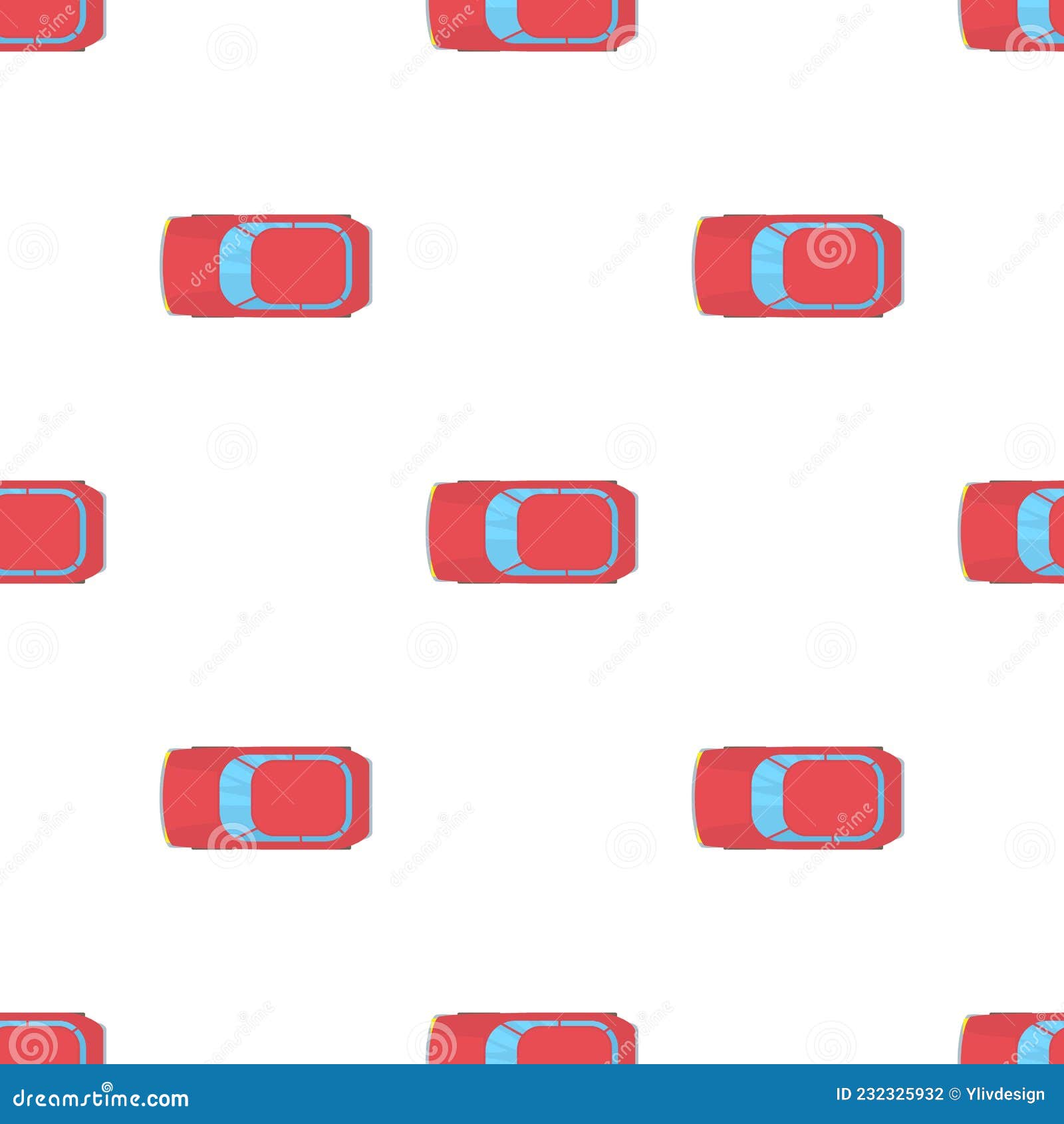 Red Car Top View Pattern Seamless Vector Stock Vector - Illustration of ...