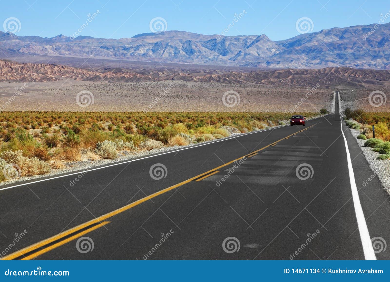 The Red Car Traveling on the Road Stock Photo - Image of national ...