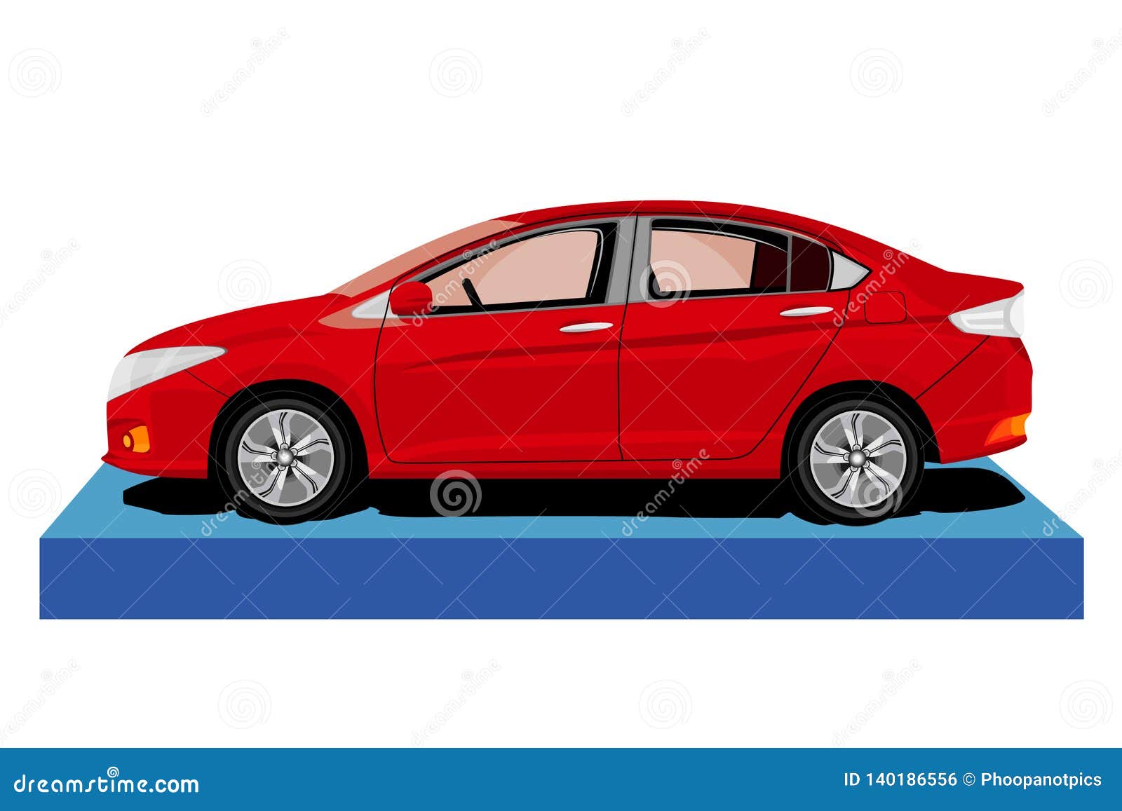 Red car vector design stock vector. Illustration of front - 140186556