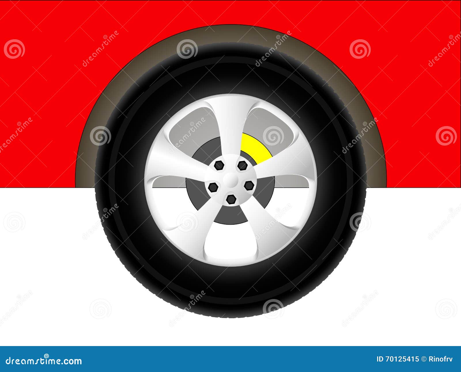 Red car wheel stock illustration. Illustration of equipment - 70125415