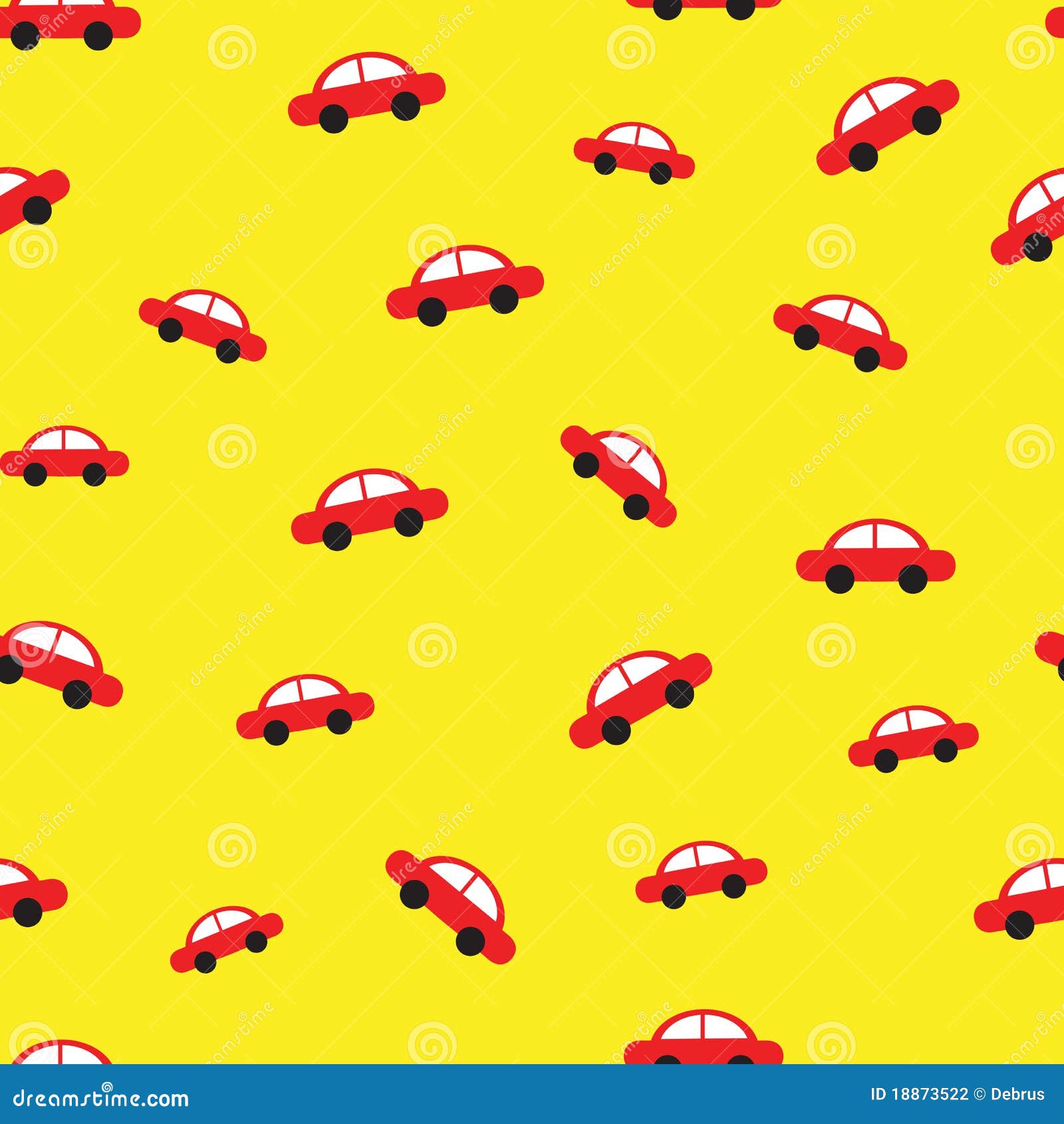 Red Car Yellow Background Seamless Pattern Stock Vector - Illustration ...