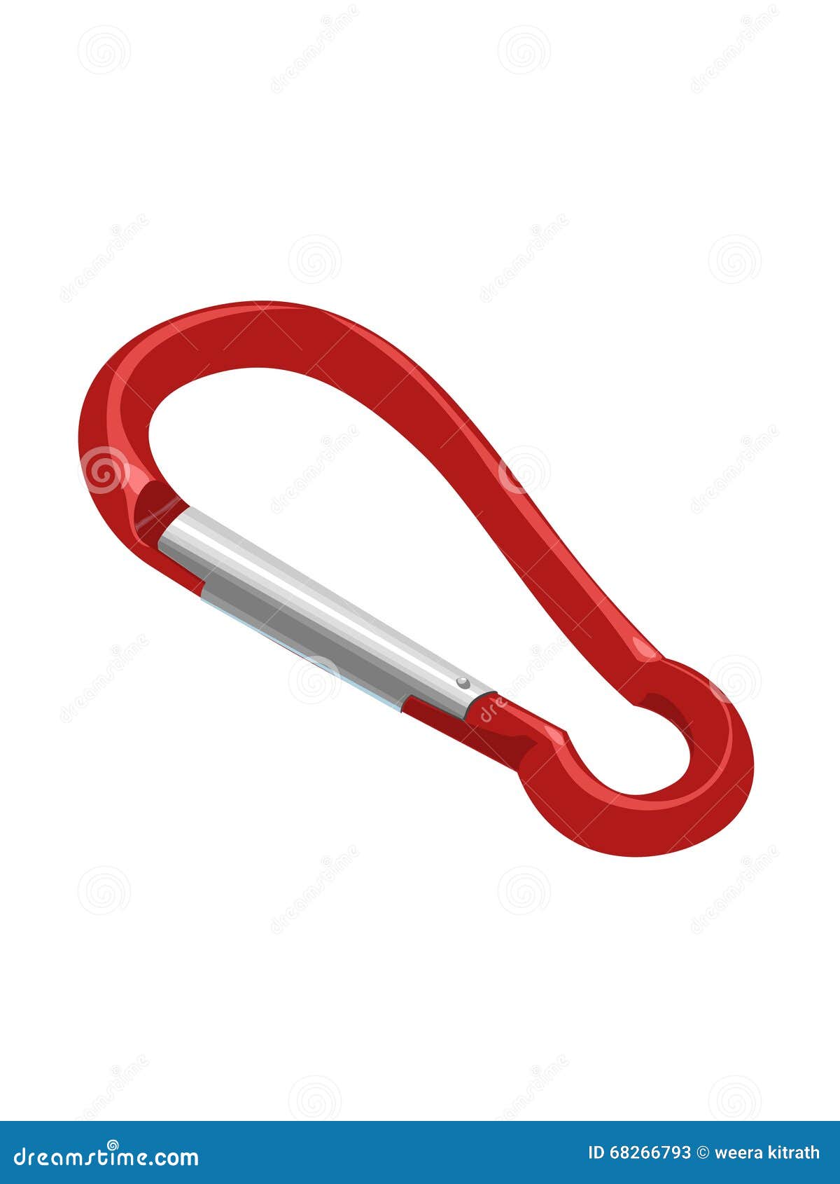 Red carabiner stock vector. Illustration of realistic - 68266793