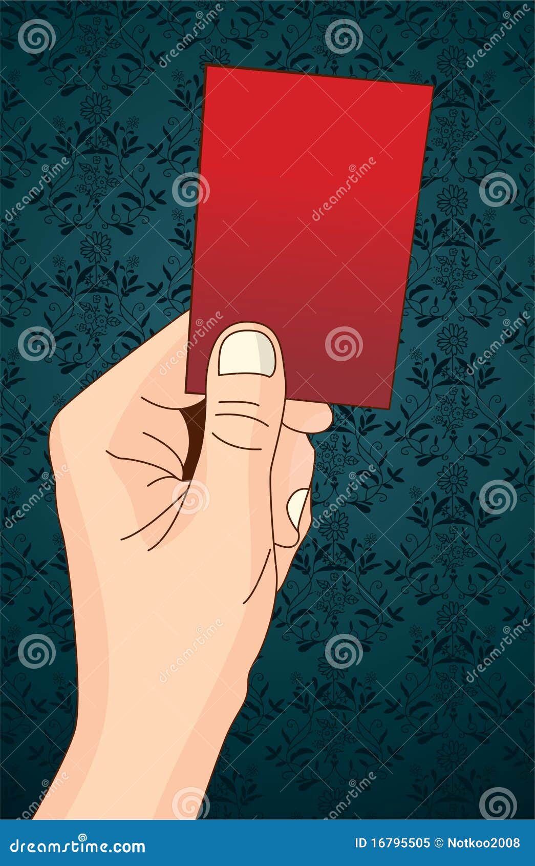 Red card stock vector. Illustration of admonition, giving - 16795505