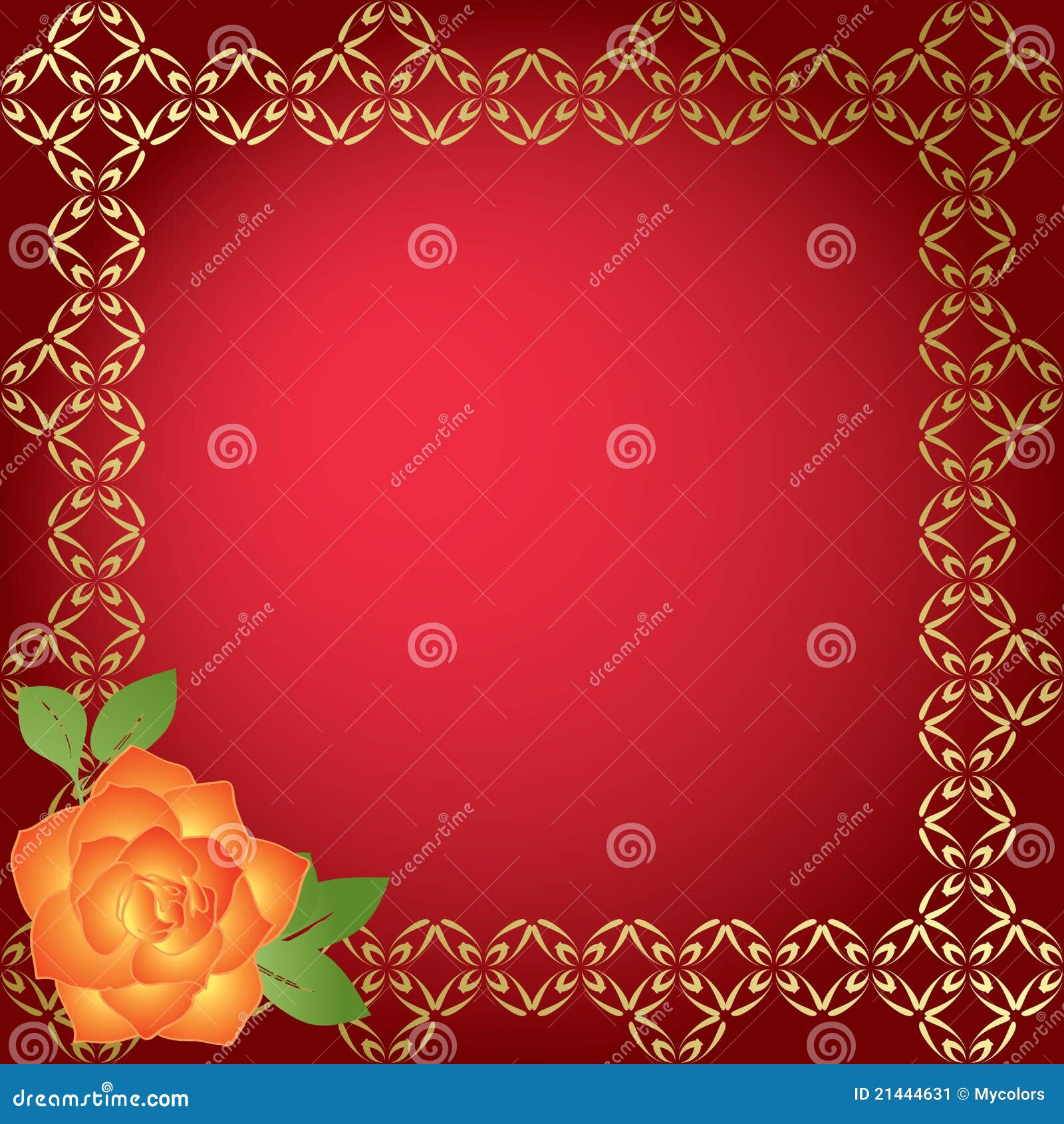Red Card with Golden Borders - Vector Stock Vector - Illustration of ...