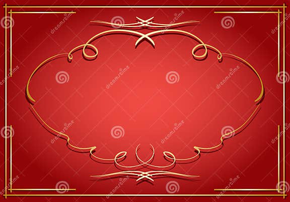 Red Vector Card with Golden Decorations Stock Vector - Illustration of ...