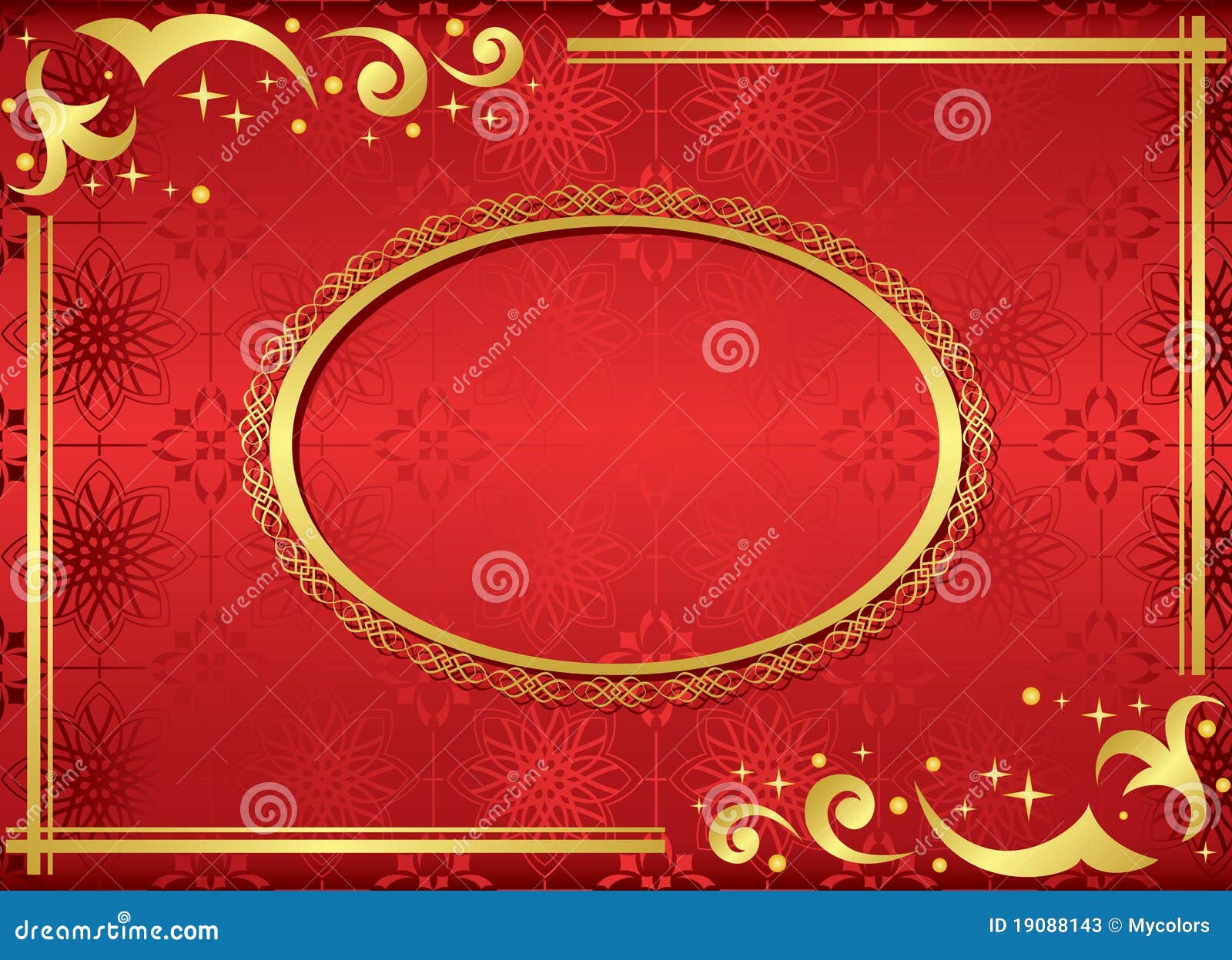 Red Card with Golden Frame - Vector Stock Vector - Illustration of ...
