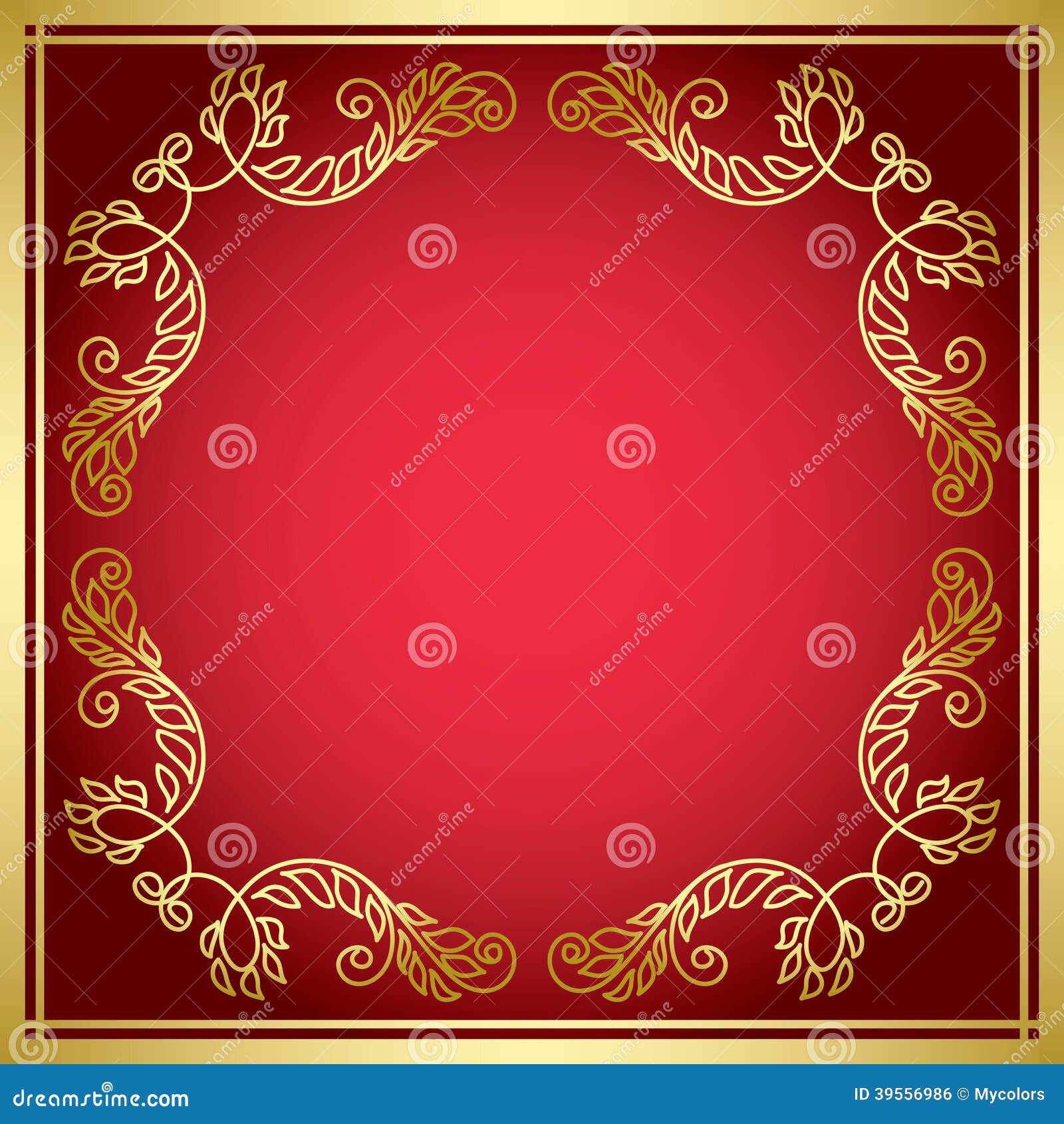 Red Card with Golden Frame - Vector Stock Vector - Illustration of ...