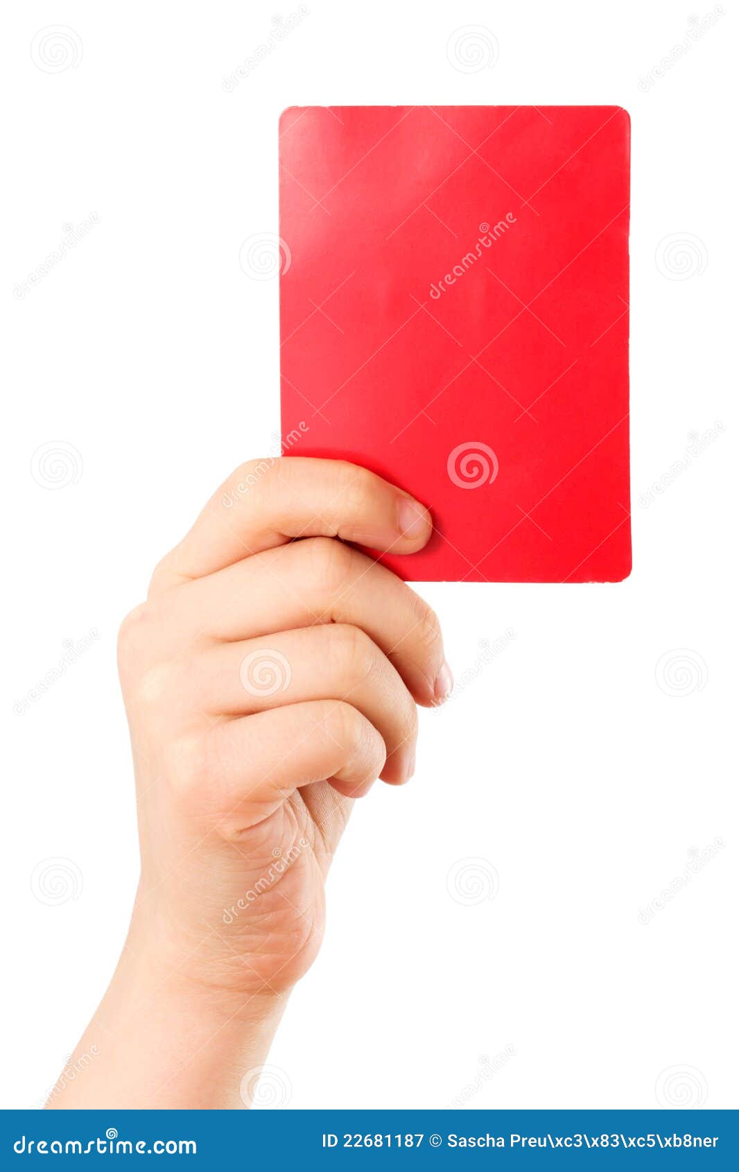 Red card in hand stock image. Image of judgment, white - 22681187