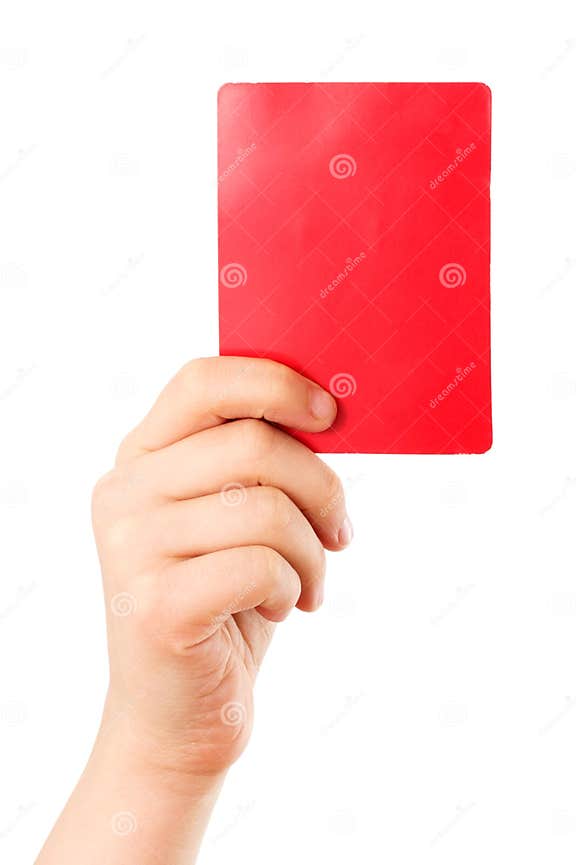 Red card in hand stock image. Image of judgment, white - 22681187