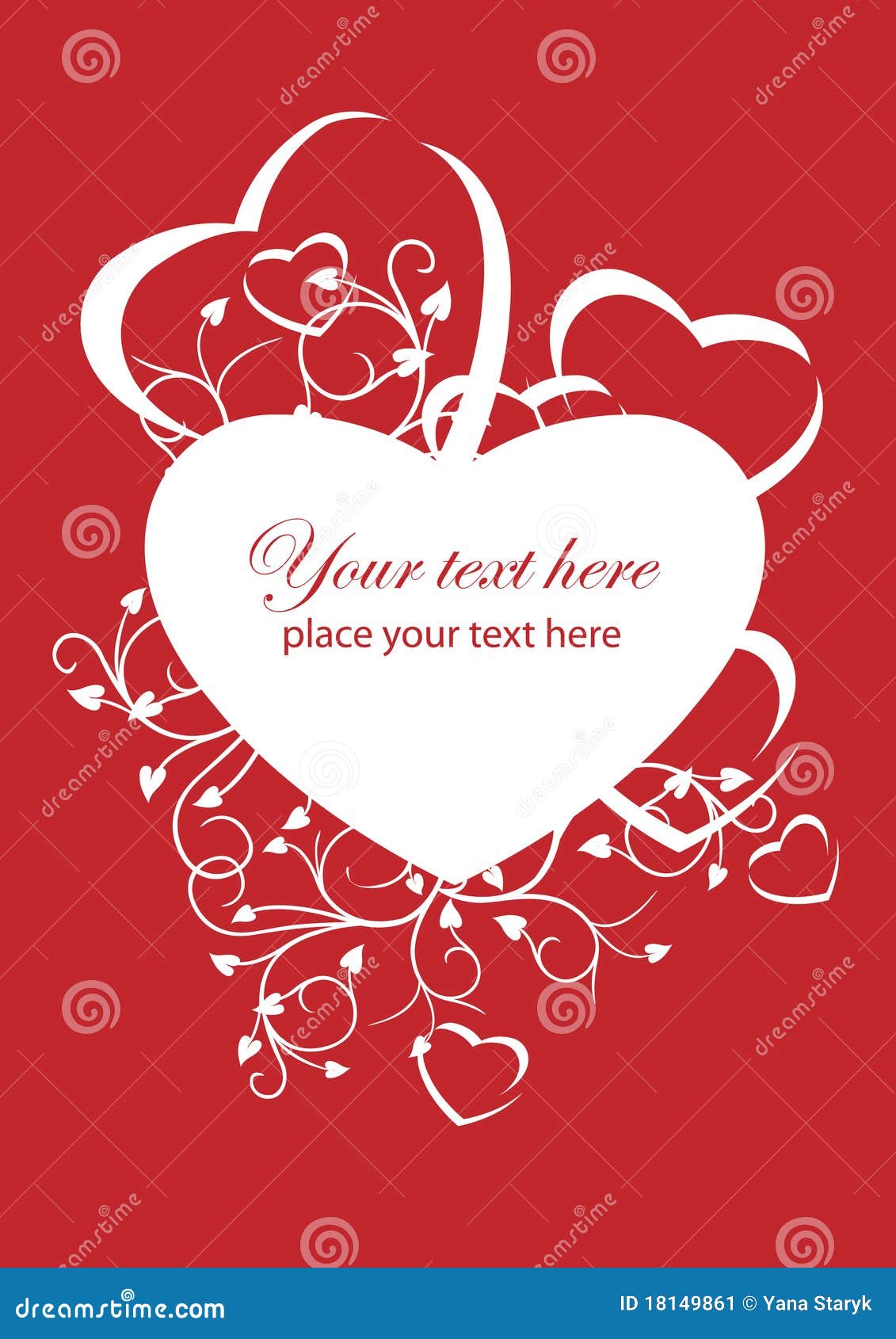 Red card with heart stock vector. Illustration of sweet - 18149861