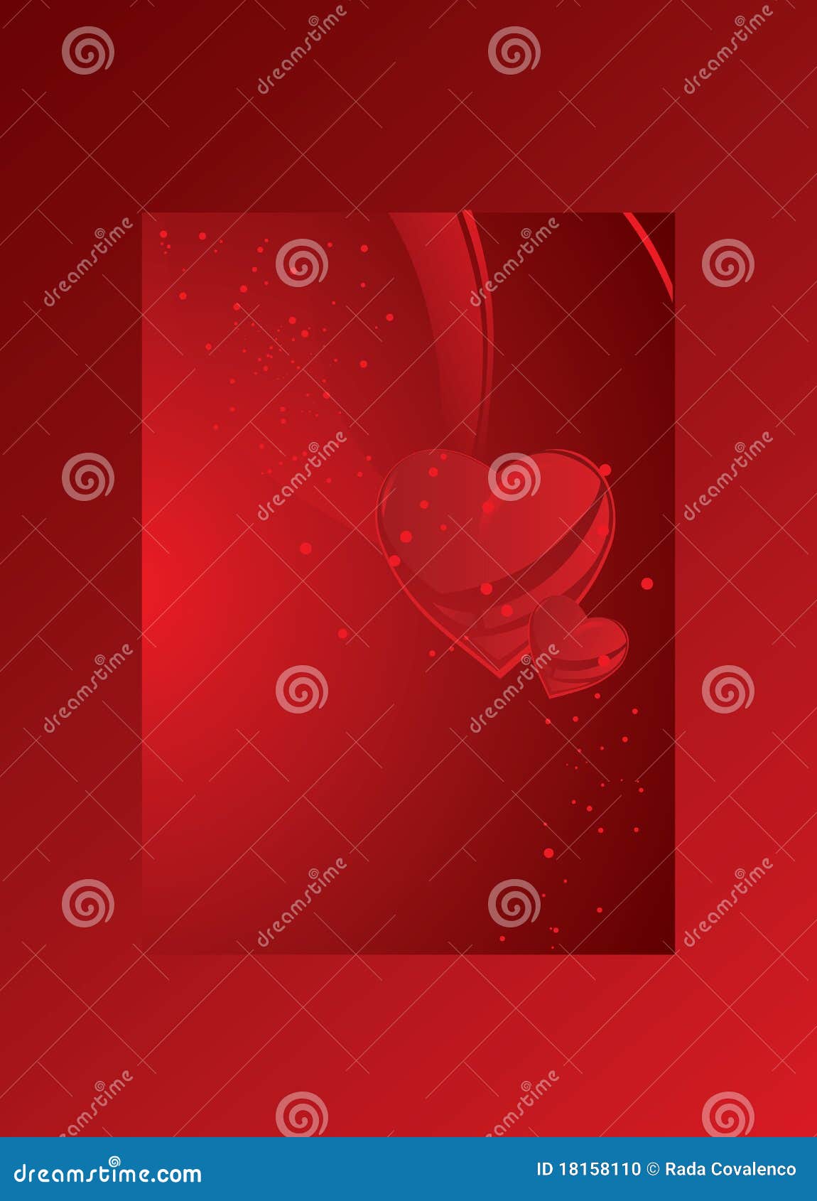 Red card with heart stock vector. Illustration of frame - 18158110
