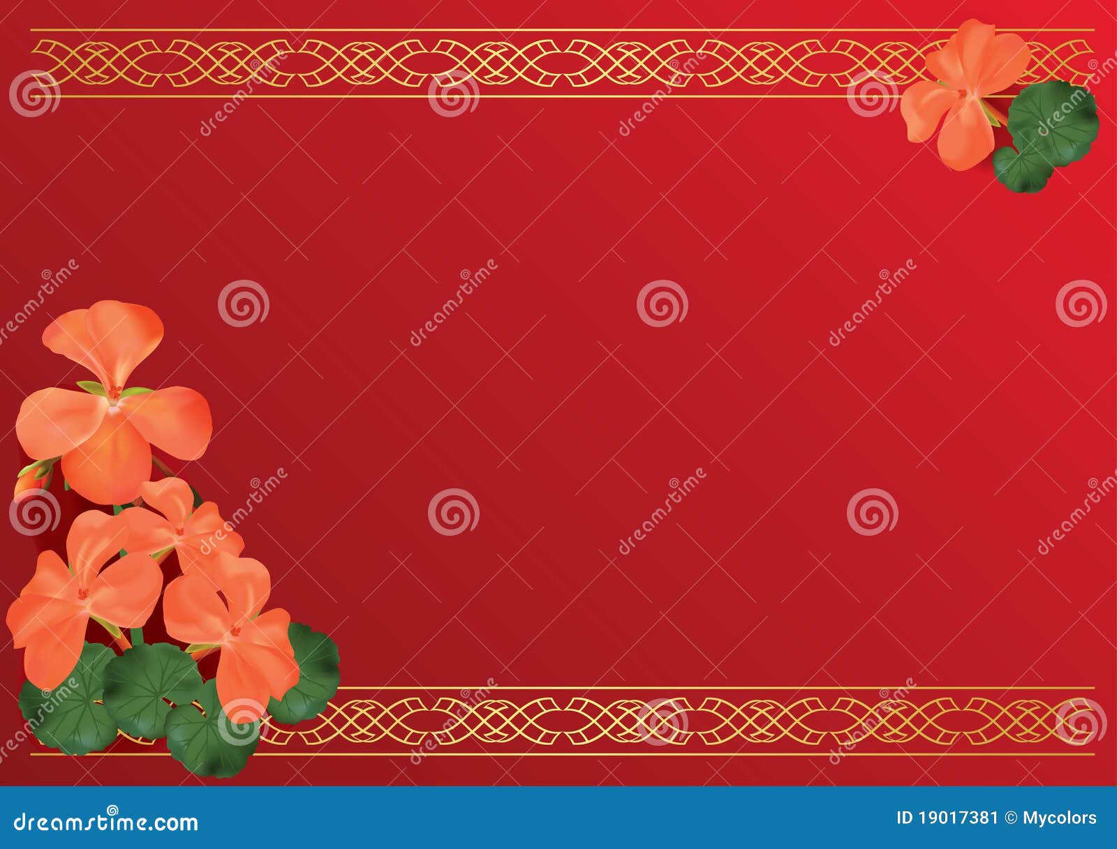 Red Card with Pink Flowers - Vector Stock Vector - Illustration of ...