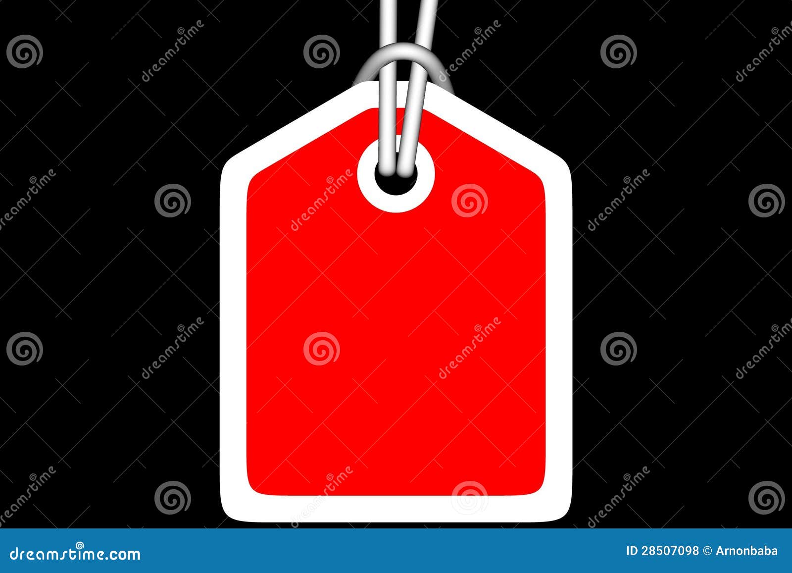 Red Card Price Tag On White Background Vector Illustration ...