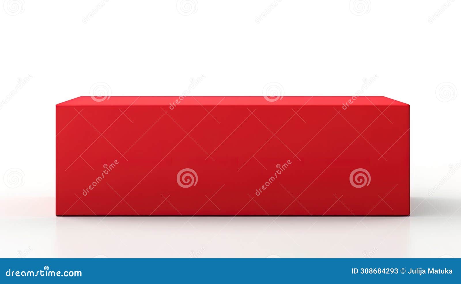 Red Cardboard Box, Front View, White Background Stock Illustration ...