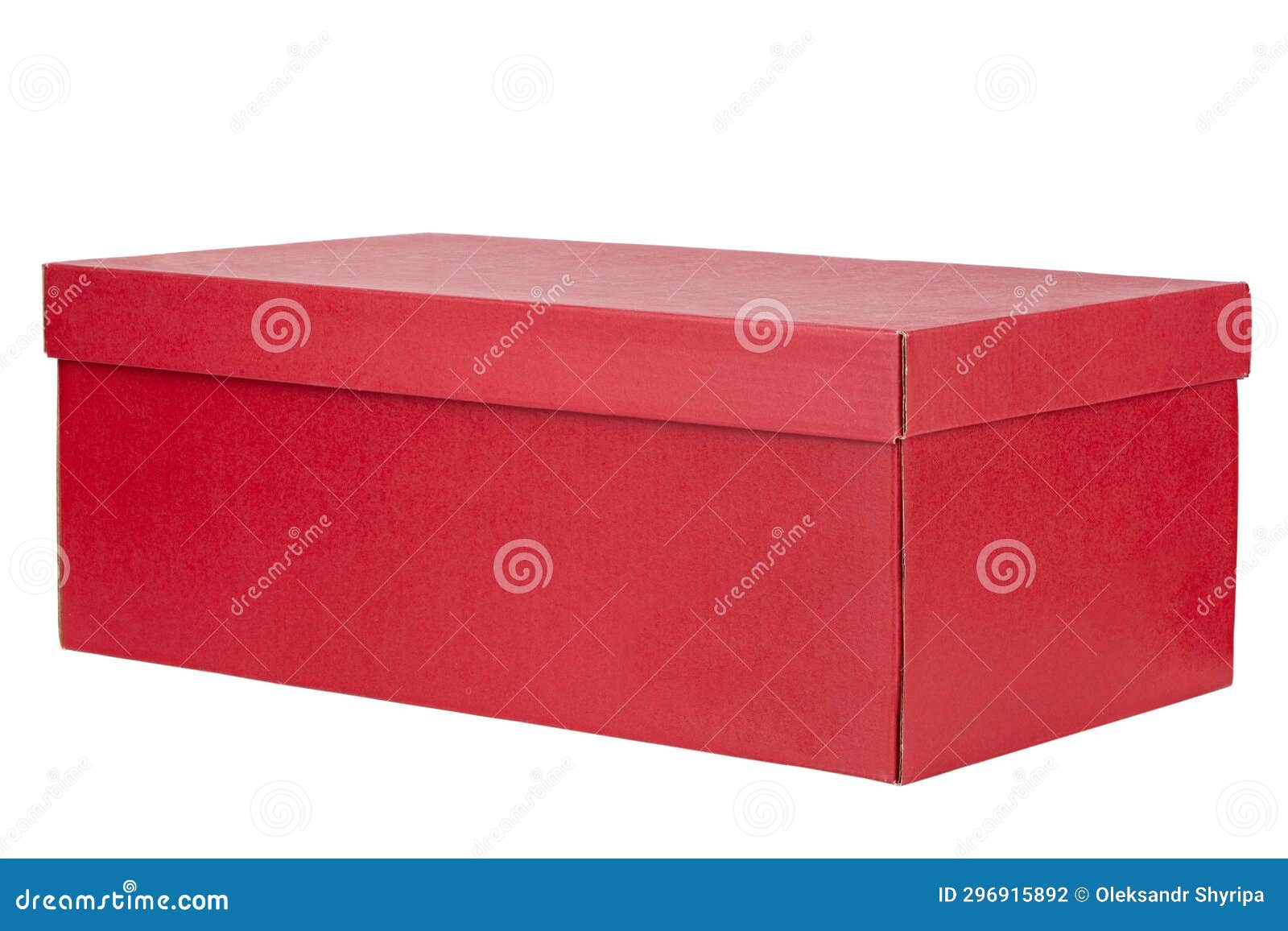Red Cardboard Box Isolated on White. Shoe Box Stock Photo - Image of ...
