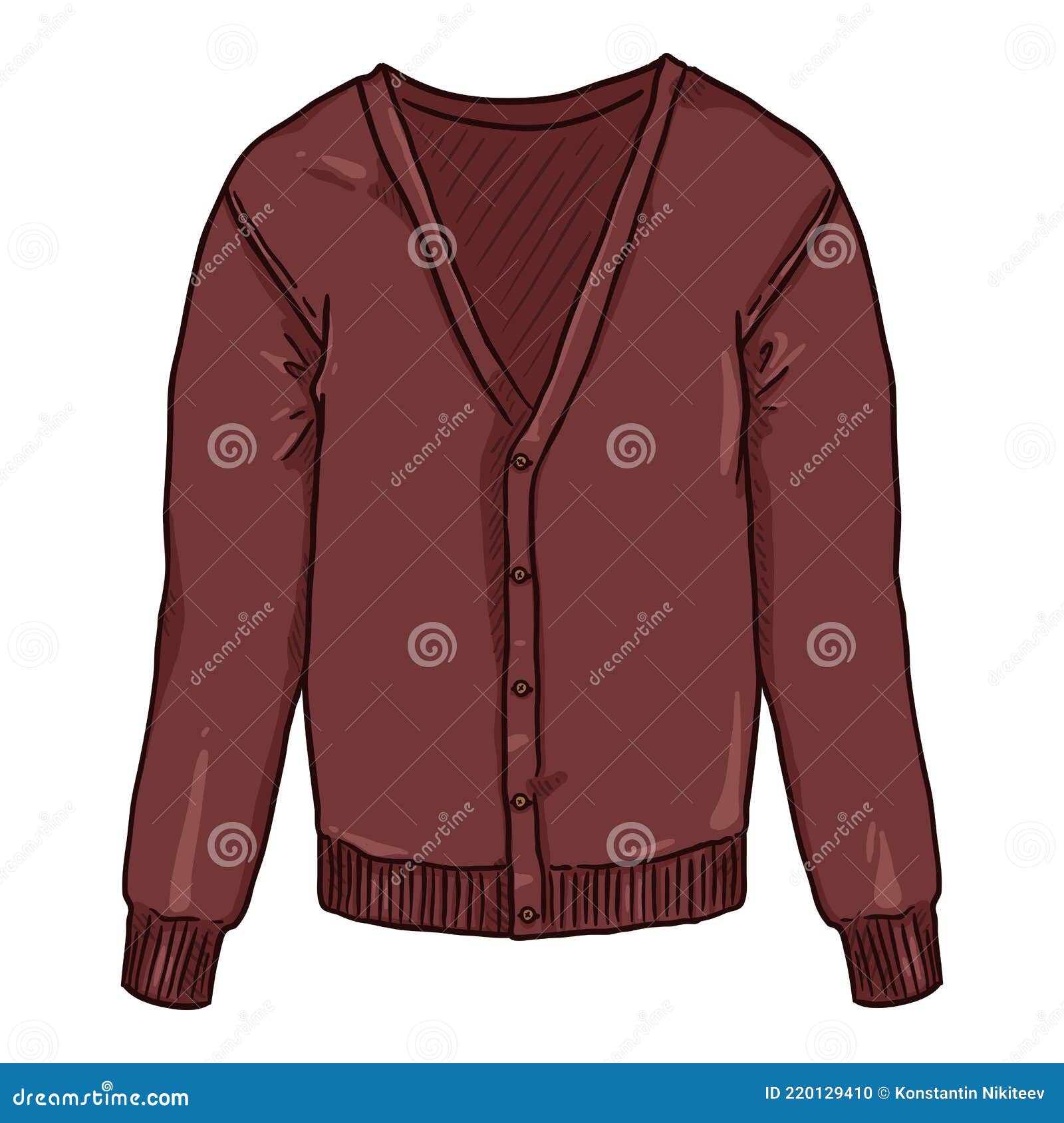 Red Cardigan on White Background Stock Vector - Illustration of clipart ...