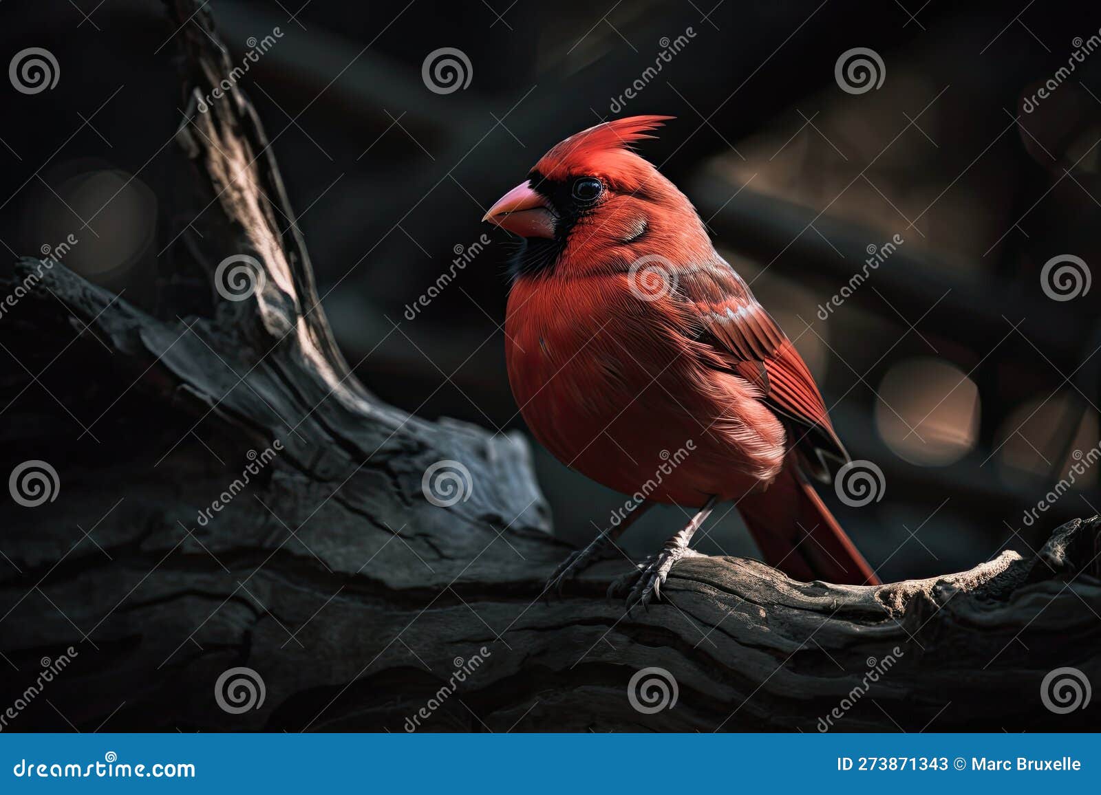 Red Cardinal Bird Perched on a Branch - Ai Generated Stock Illustration ...