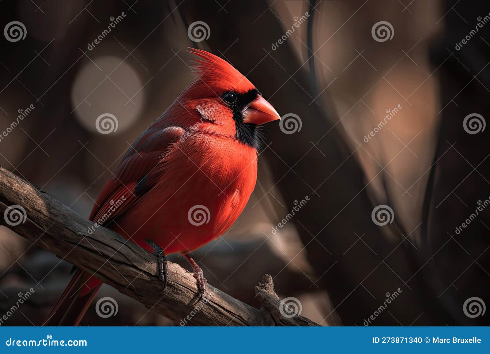 Red Cardinal Bird Perched on a Branch - Ai Generated Stock Illustration ...