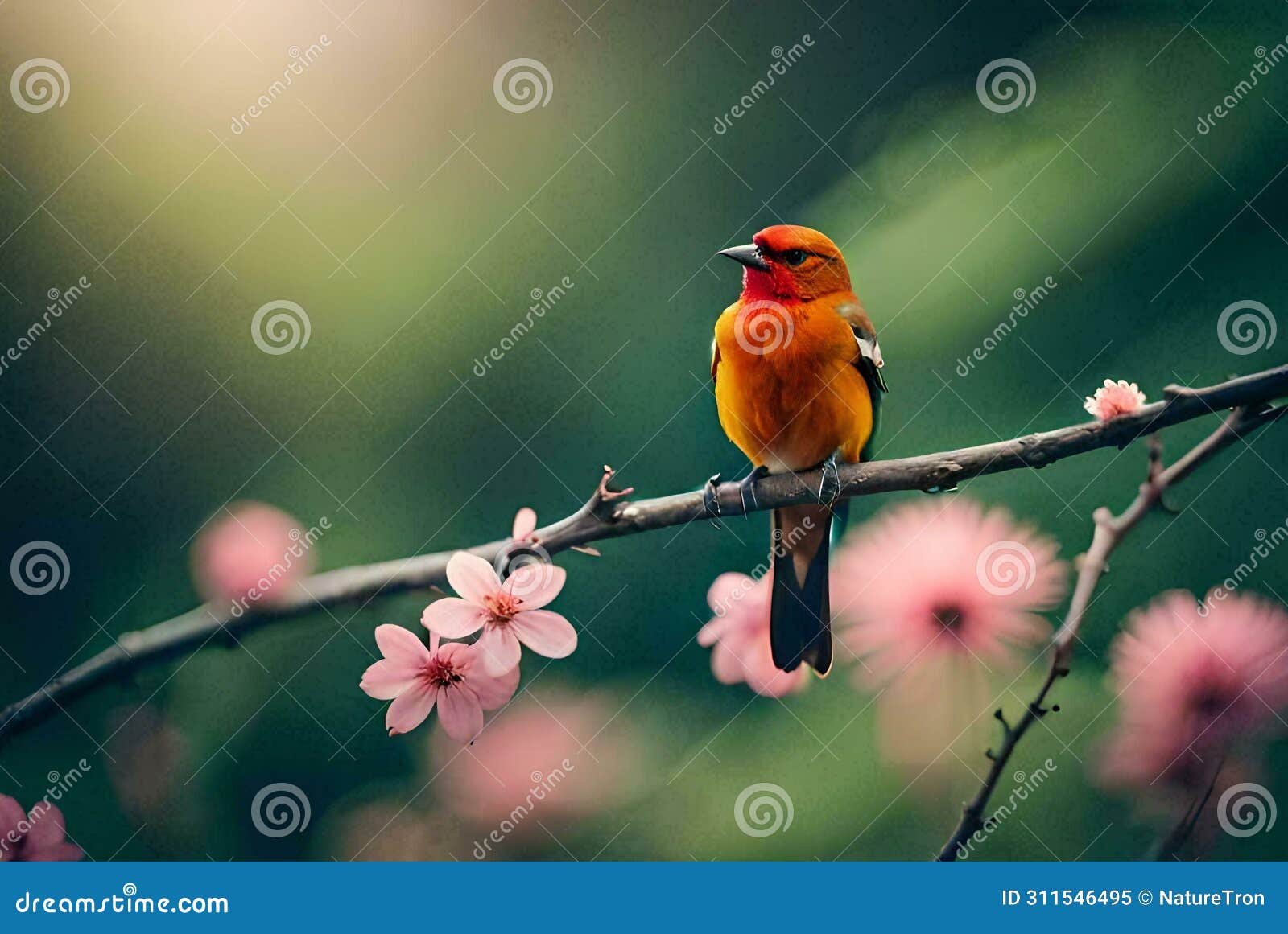 Red Cardinal on a Branch Robin on Branch Bird on a Branch Stock ...