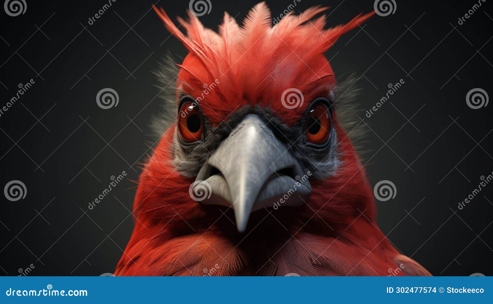 Red Cardinal Creature Render: Hyper-realistic Portraits in Maya Stock ...