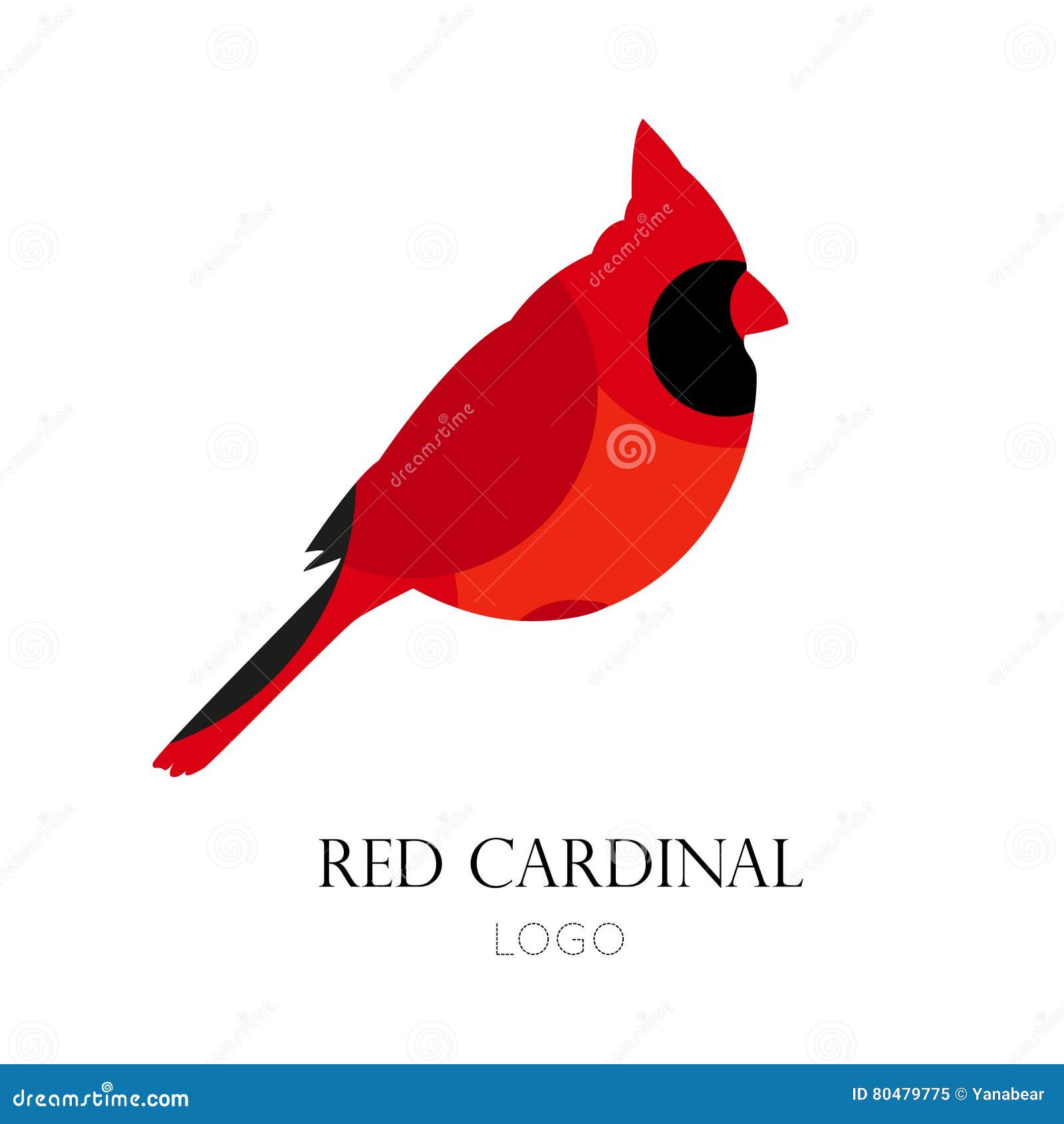 Red cardinal vector icon. stock vector. Illustration of graphic - 80479775