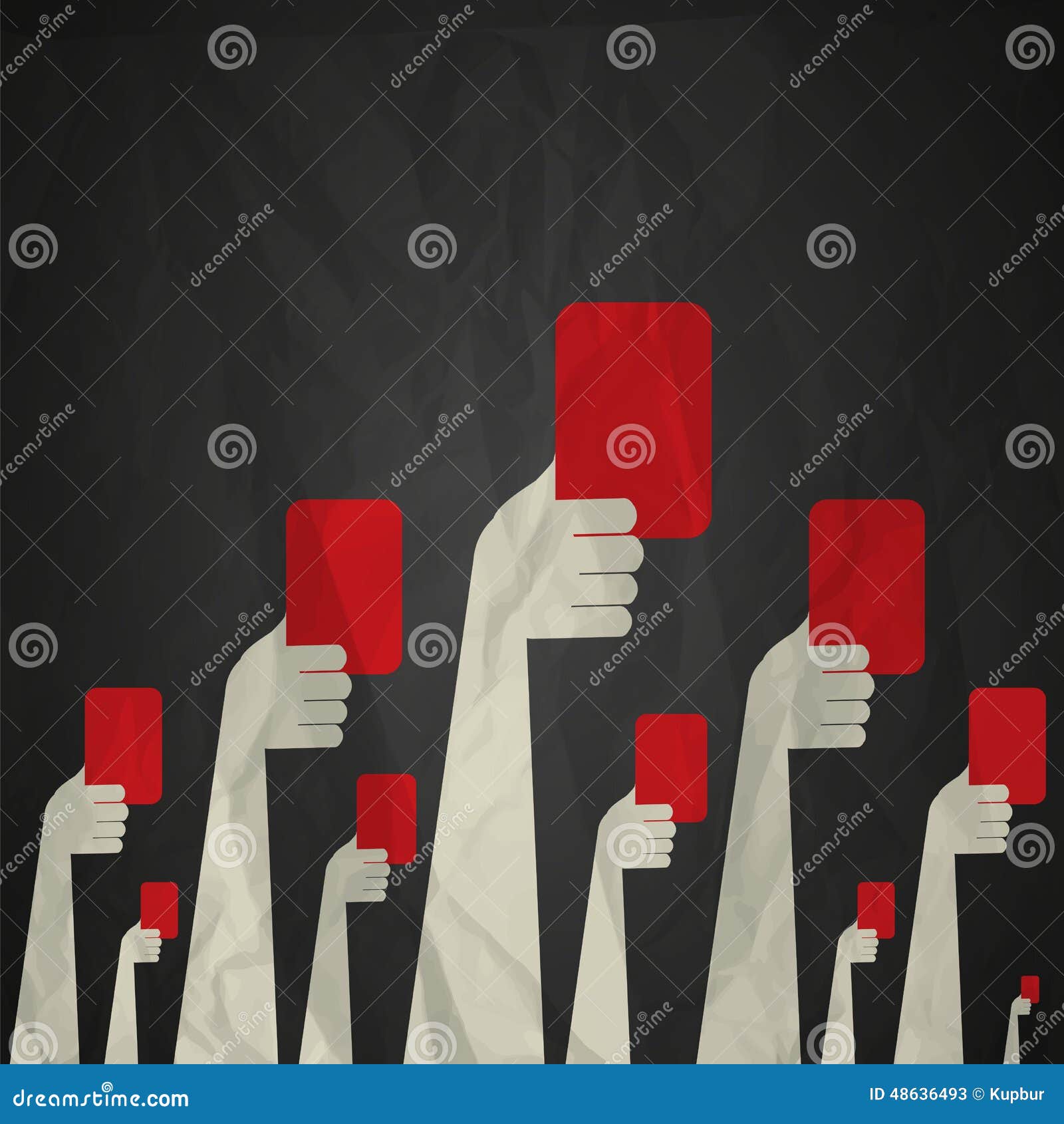 Red cards concept stock vector. Illustration of discipline - 48636493