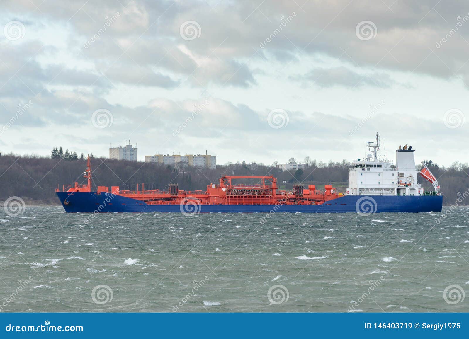 Red cargo barge at sea stock image. Image of mode, bulk - 146403719