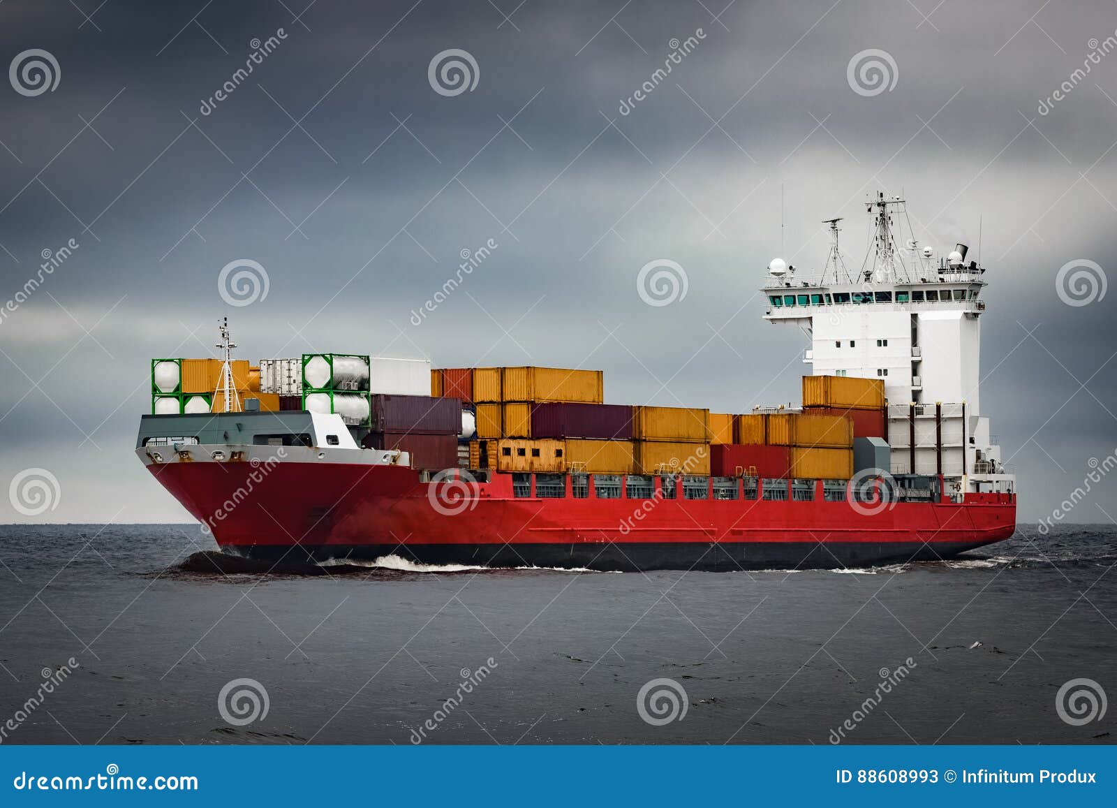 Red cargo container ship stock image. Image of shipping - 88608993