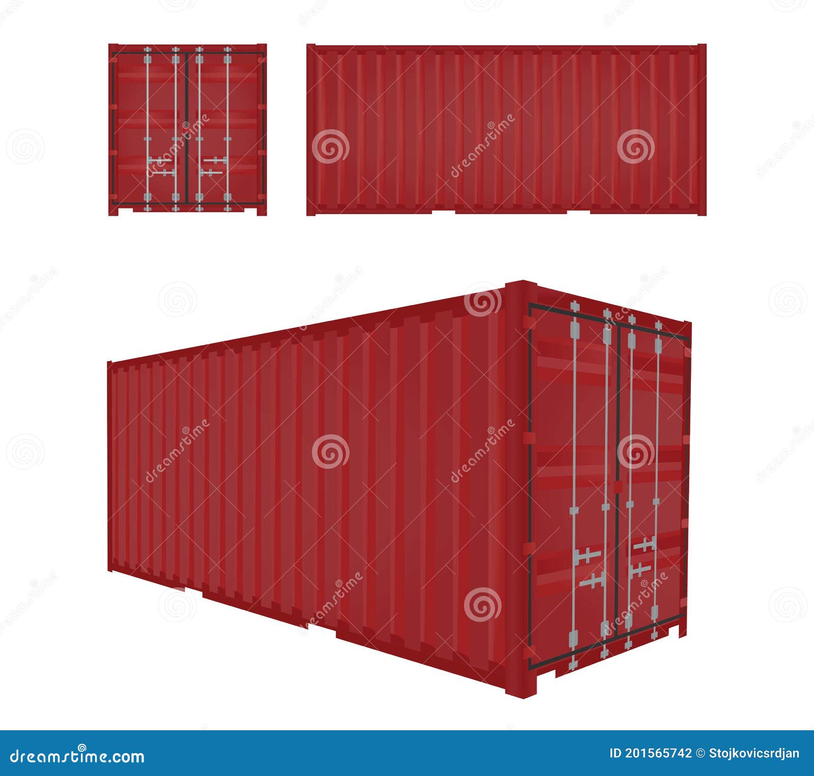 Red cargo container stock vector. Illustration of icon - 201565742