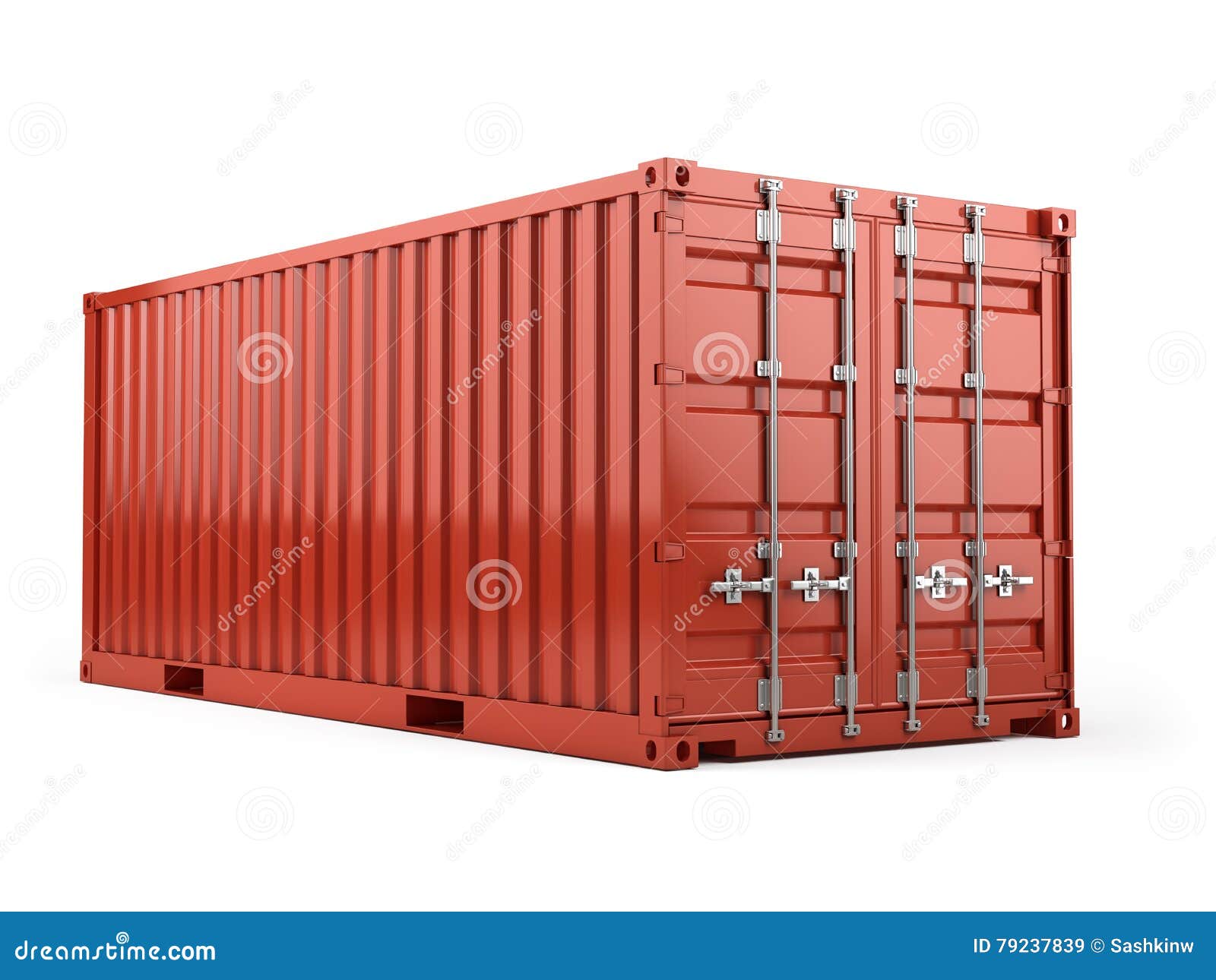 Red Cargo Freight Shipping Container Against a White Background Stock ...