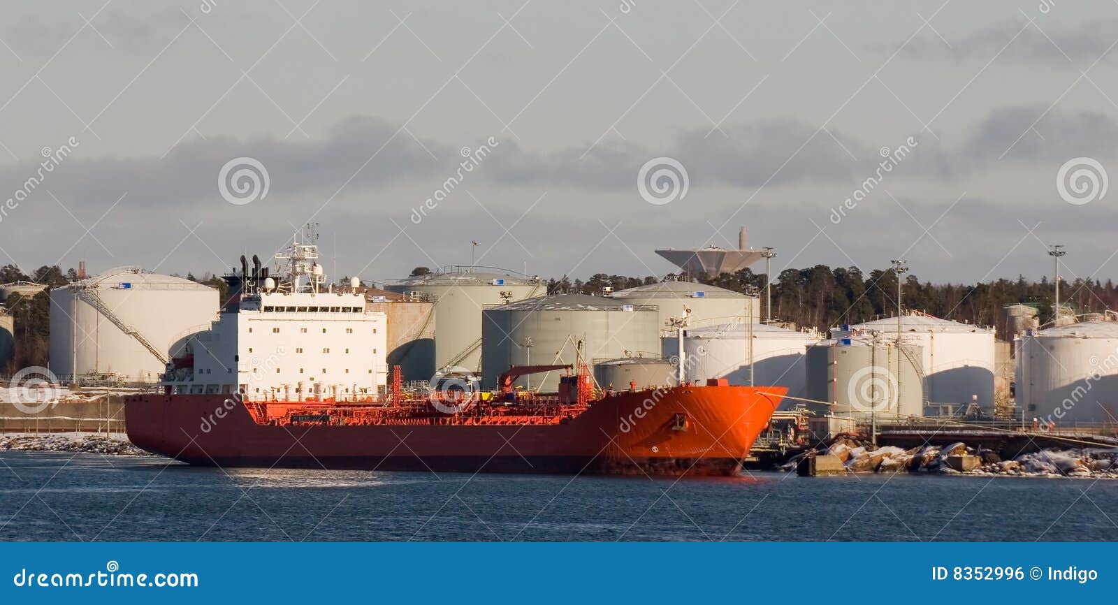 Red cargo ship stock photo. Image of terminal, boat, tanker - 8352996