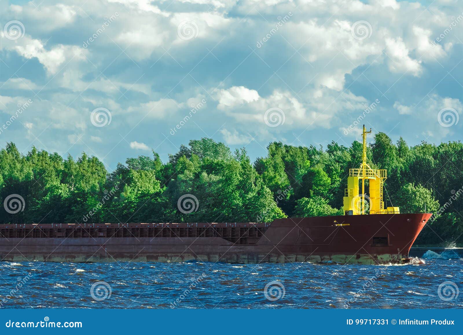 Red cargo ship stock image. Image of delivering, transport - 99717331