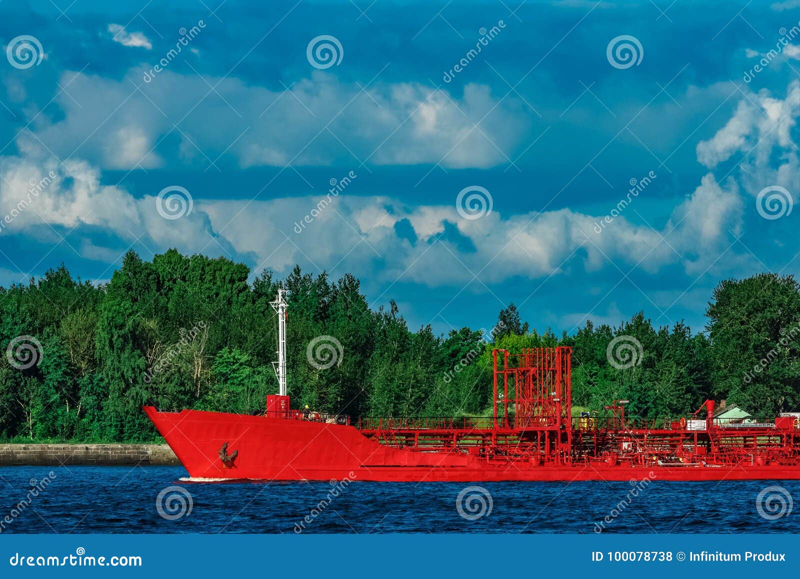 Red tanker ship stock photo. Image of nautical, cargo - 100078738
