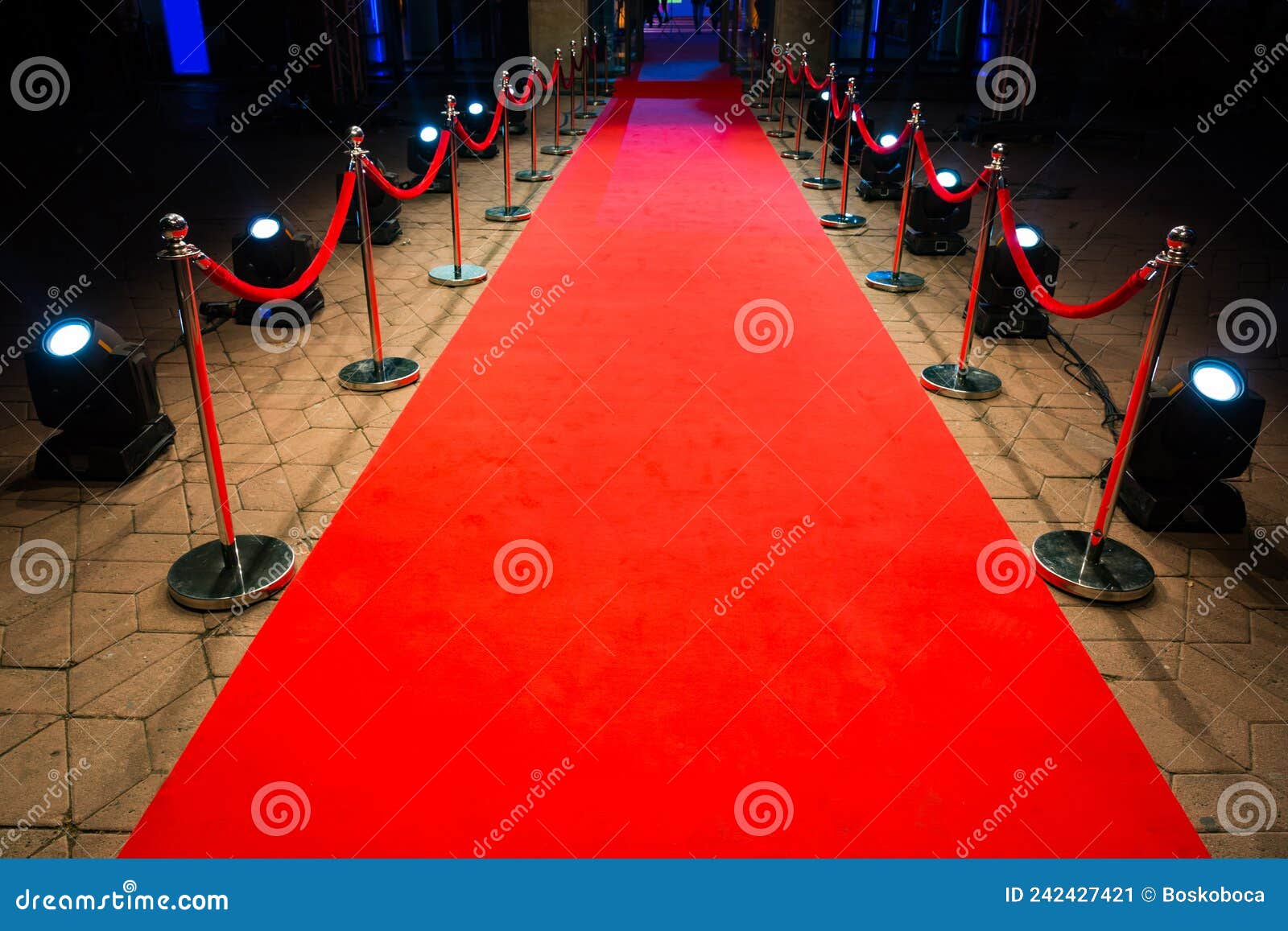 Red Carpet with Barriers and Red Ropes Stock Image - Image of ceremony ...
