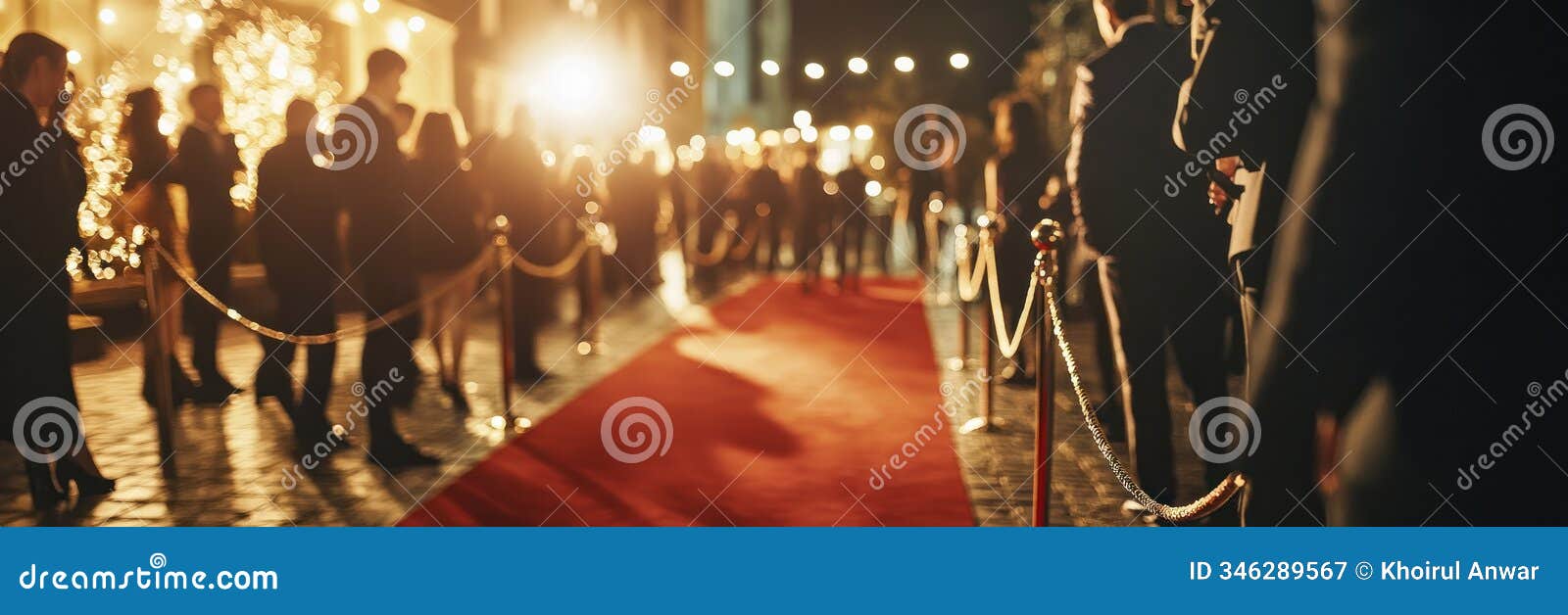 Red Carpet Event with Lights and Crowd in the Background Stock Image ...