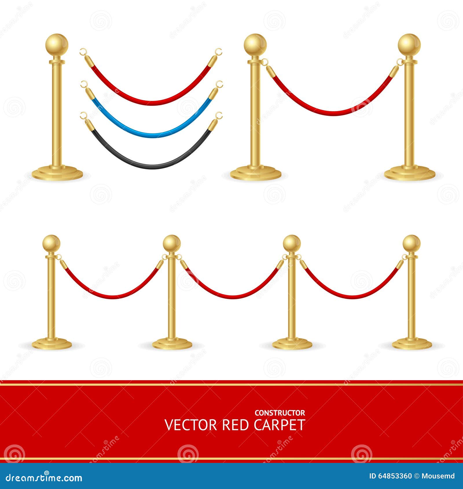 Red Carpet With Gold Barriers Leading To A Shining Door Wath Gold Frame ...